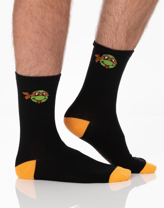 Teenage Mutant Ninja Turtles Mens Black Calf Socks Set of 5 — Vanilla ...