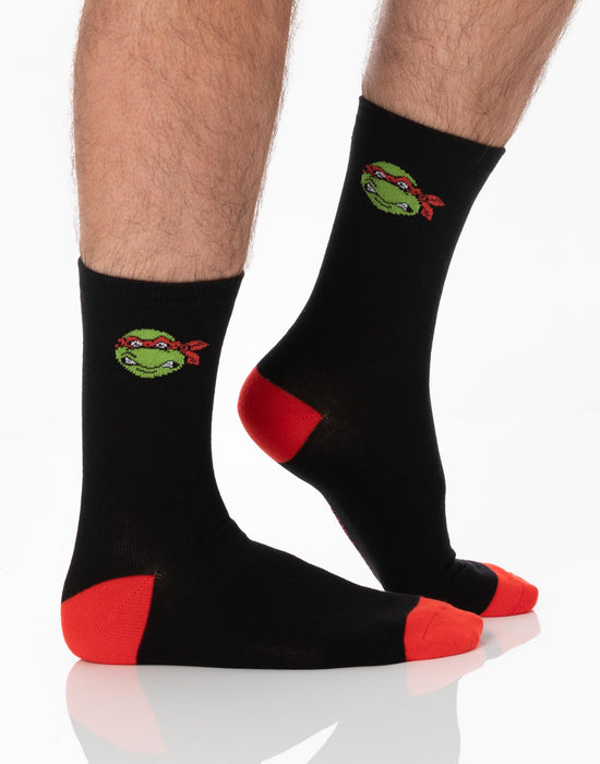 Teenage Mutant Ninja Turtles Mens Black Calf Socks Set of 5 — Vanilla ...