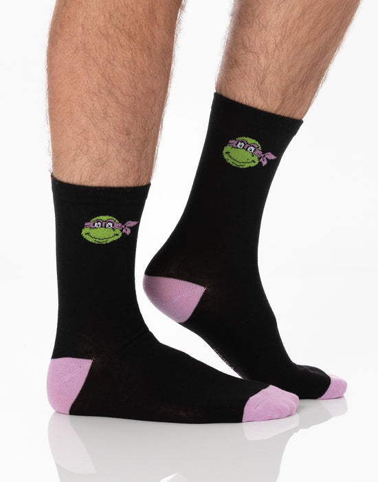 Teenage Mutant Ninja Turtles Mens Black Calf Socks Set of 5 — Vanilla ...