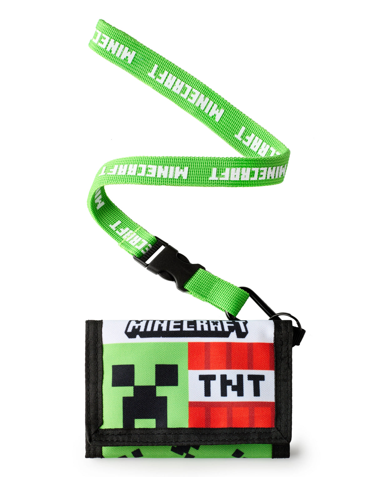 Minecraft Creeper & TNT Boys Green Strap Wallet — Vanilla Underground