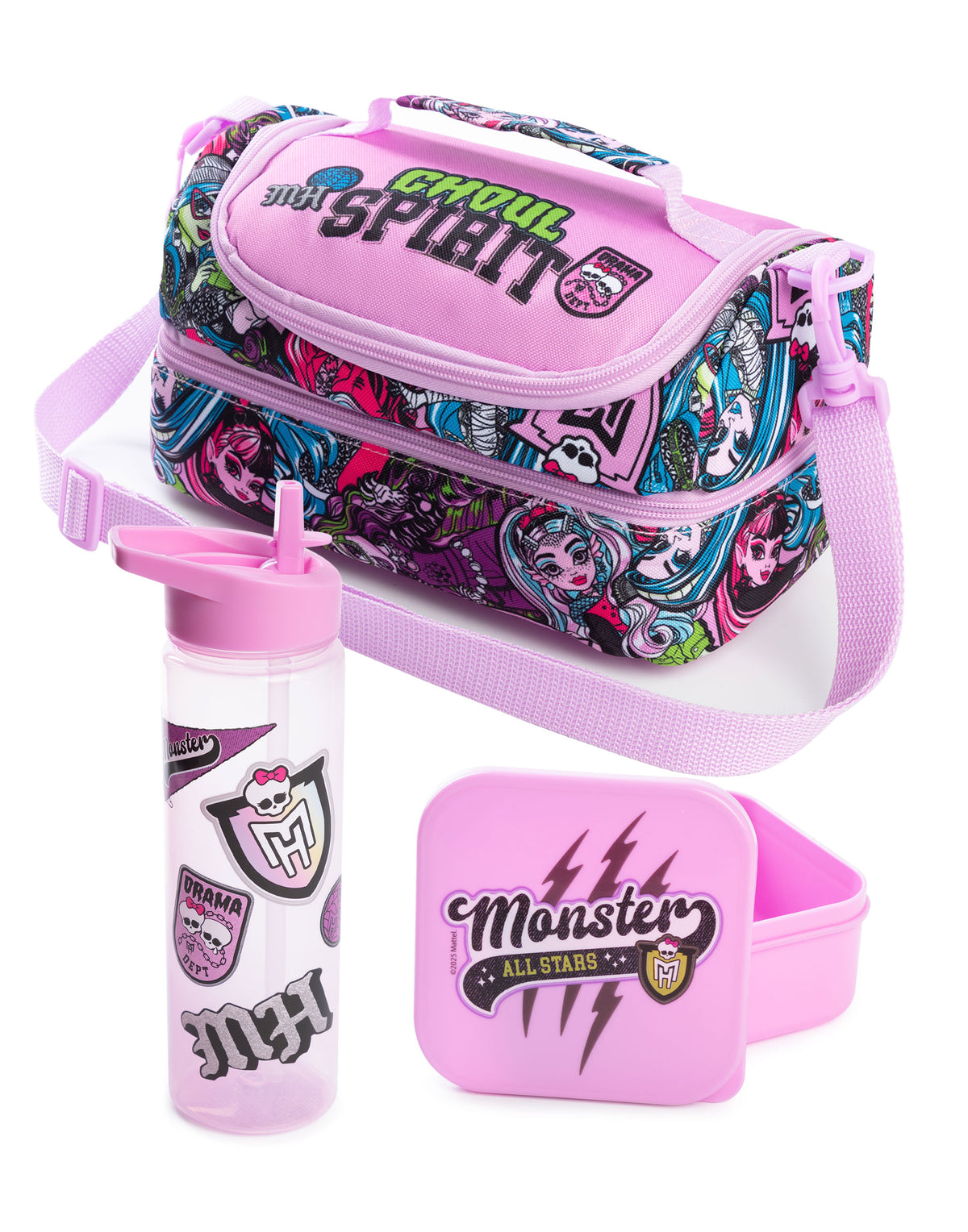 Monster High Ghoul Spirit Girls Purple Lunch Bag, Bottle and Snack Pot ...