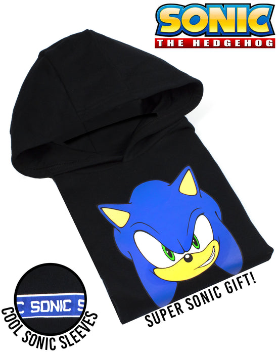 Sonic the Hedgehog Sonic Japanese Gamer Boys Black Hoodie — Vanilla ...