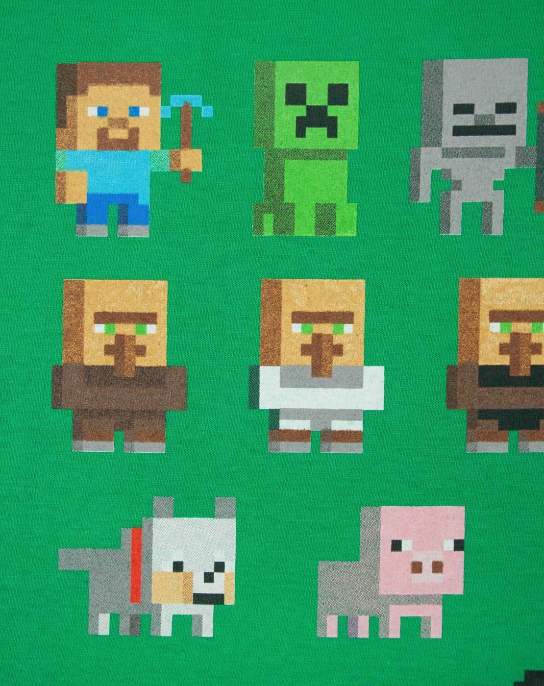 Minecraft Sprites Boys Green Short Sleeved T-Shirt — Vanilla Underground
