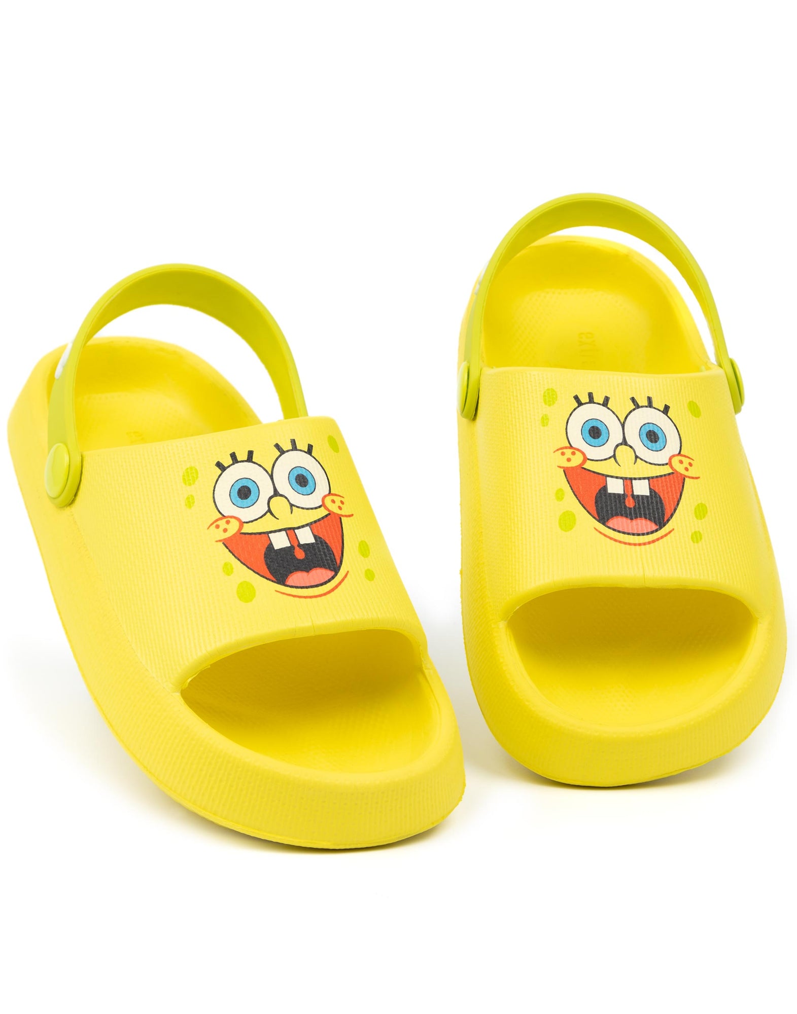SpongeBob SquarePants Sliders Kids Yellow Animated Character Sandals ...