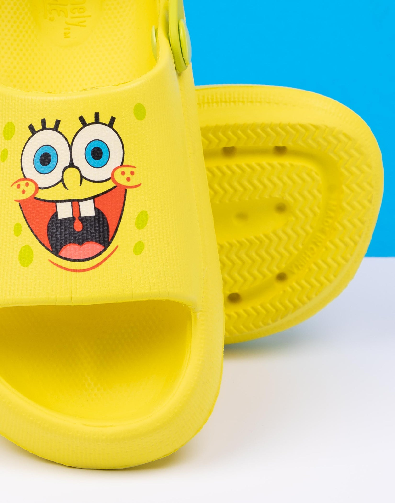 SpongeBob SquarePants Sliders Kids Yellow Animated Character Sandals ...