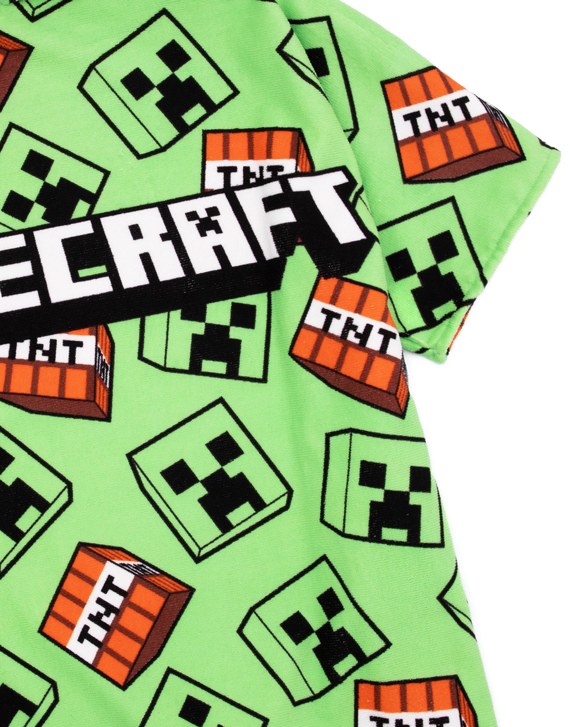 Minecraft Towel Boys Kids Green Creeper Swimwear Poncho — Vanilla ...