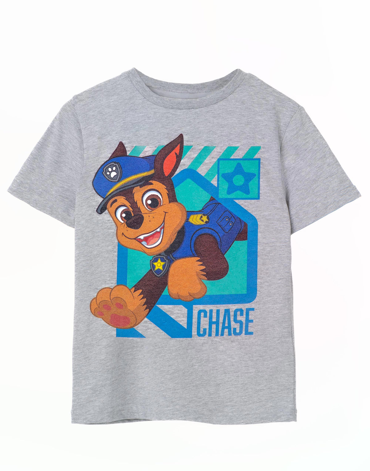 PAW Patrol Chase Boys Grey Marl Short Sleeved T-Shirt — Vanilla Underground