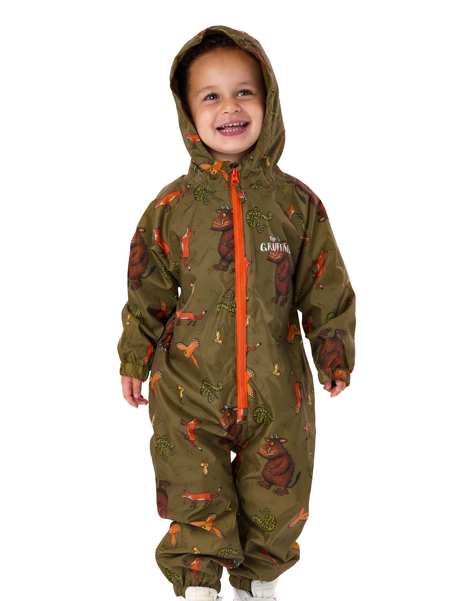The Gruffalo Kids Waterproof All In One Puddle Suit Rain Coat — Vanilla ...