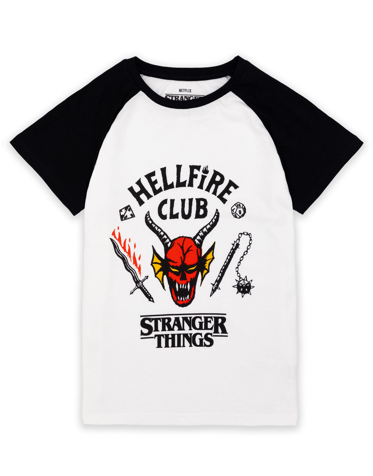 Stranger Things Hellfire Club Unisex Kids White Short Sleeved T-Shirt ...