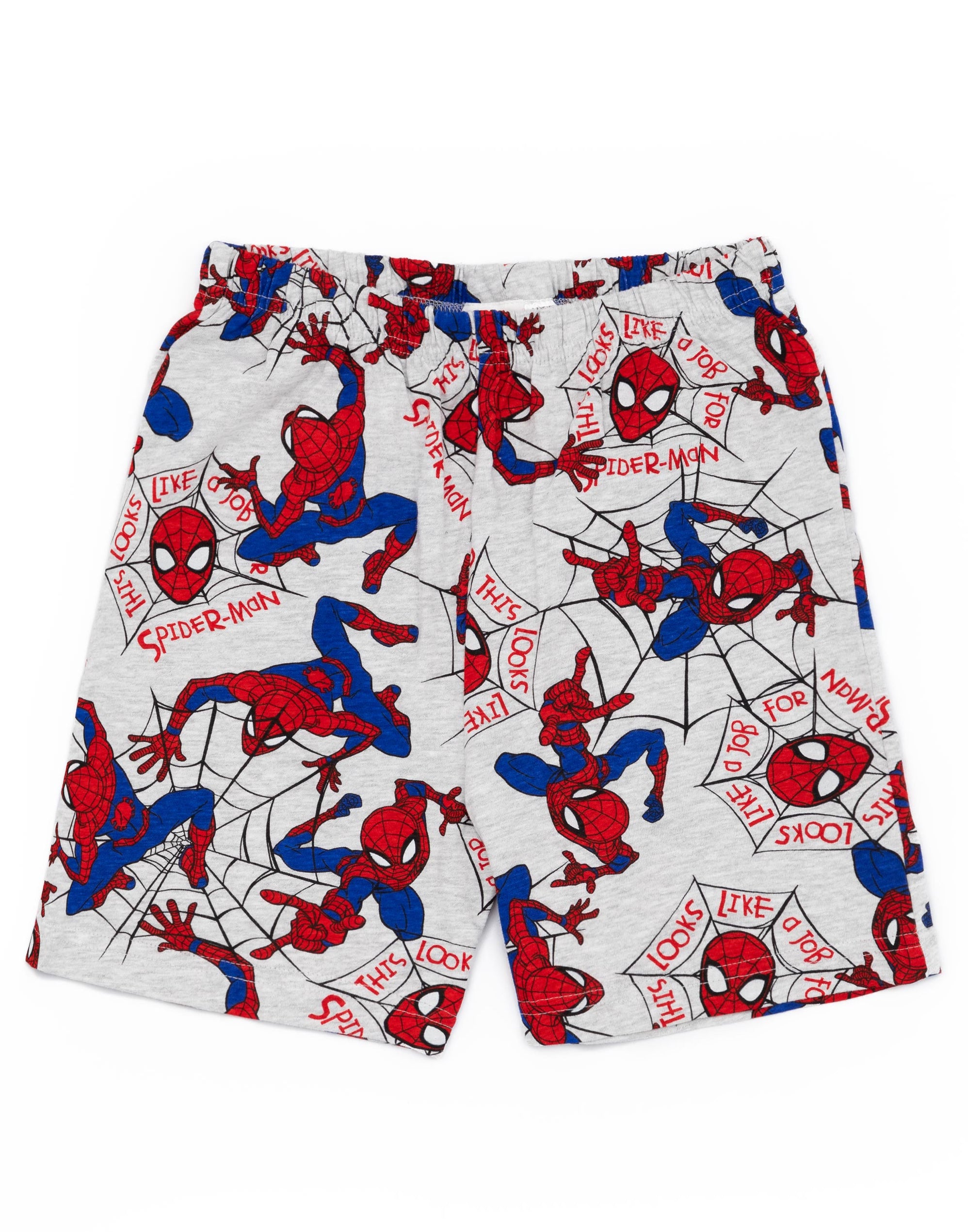 Marvel Spider-Man Boys Grey Superhero Short Sleeve T-Shirt And Shorts ...