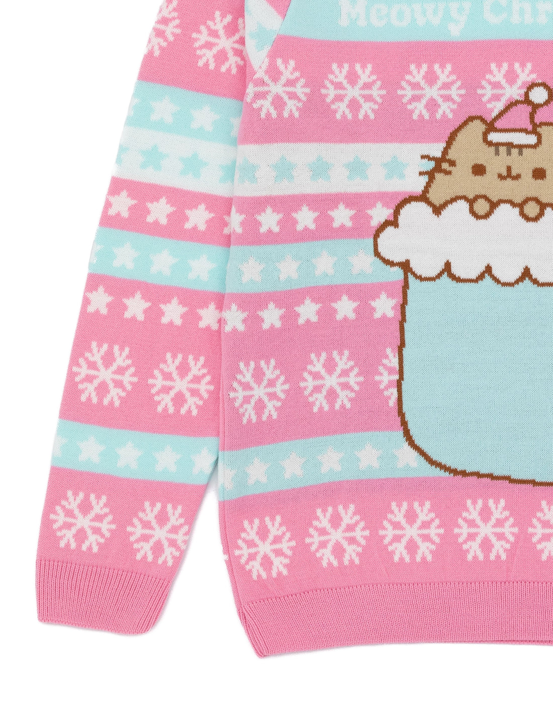 Pusheen Girls Pink Christmas Knit Sweater — Vanilla Underground