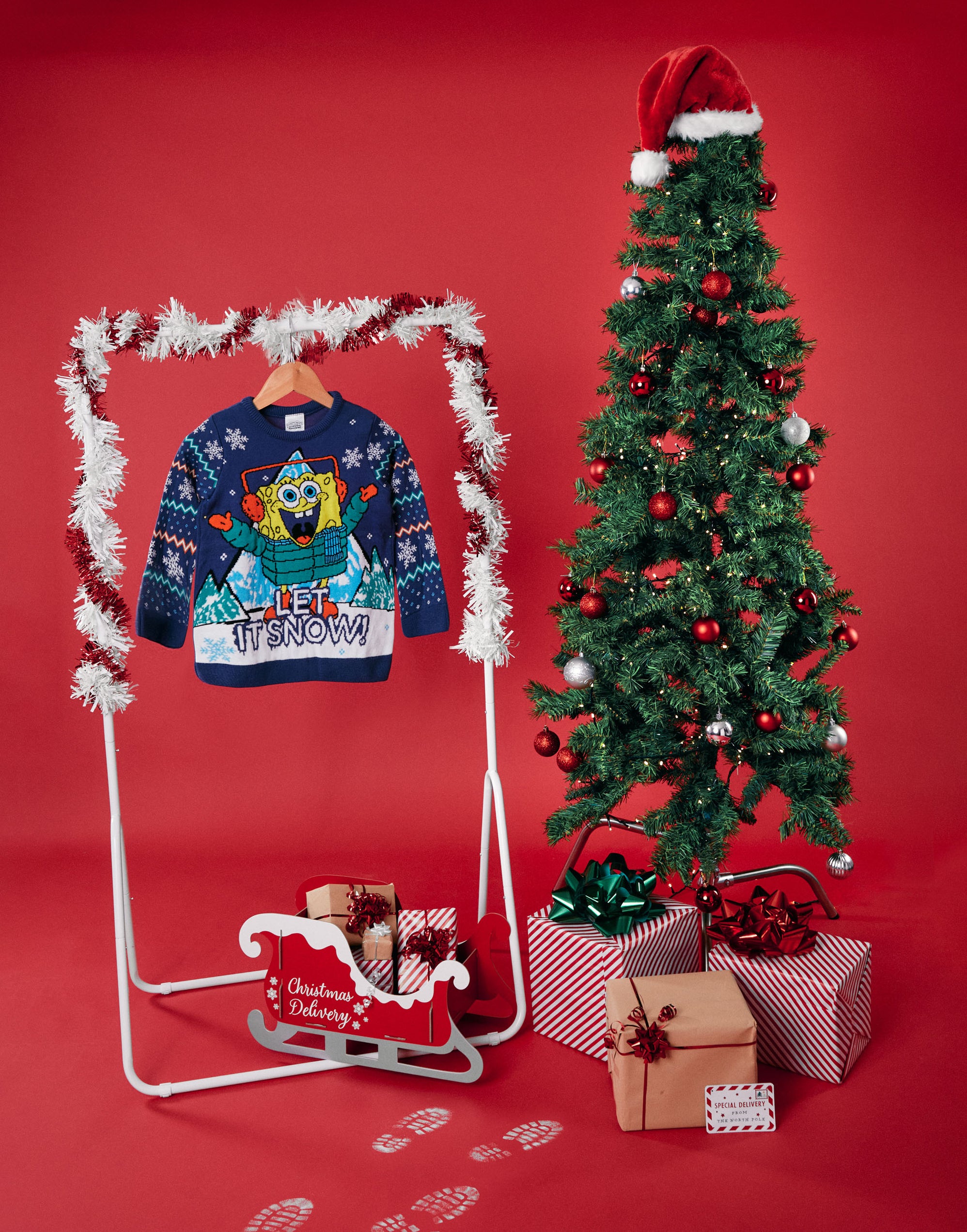 SpongeBob SquarePants Let It Snow Kids Knitted Jumper — Vanilla Underground