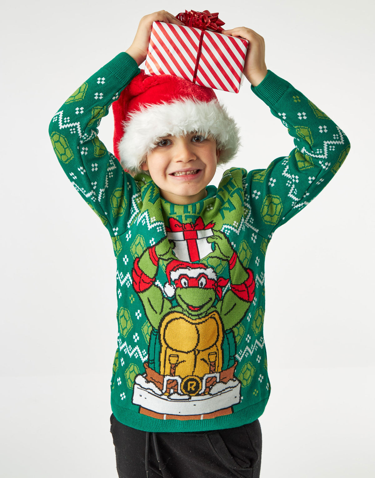Teenage Mutant Ninja Turtles Boys Knitted Christmas Jumper — Vanilla ...