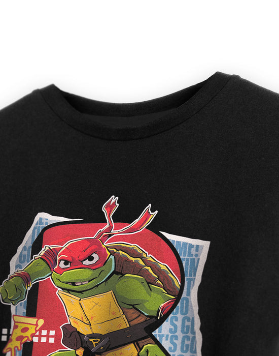 Teenage Mutant Ninja Turtles Boys Raph Black Short Sleeved T-Shirt ...