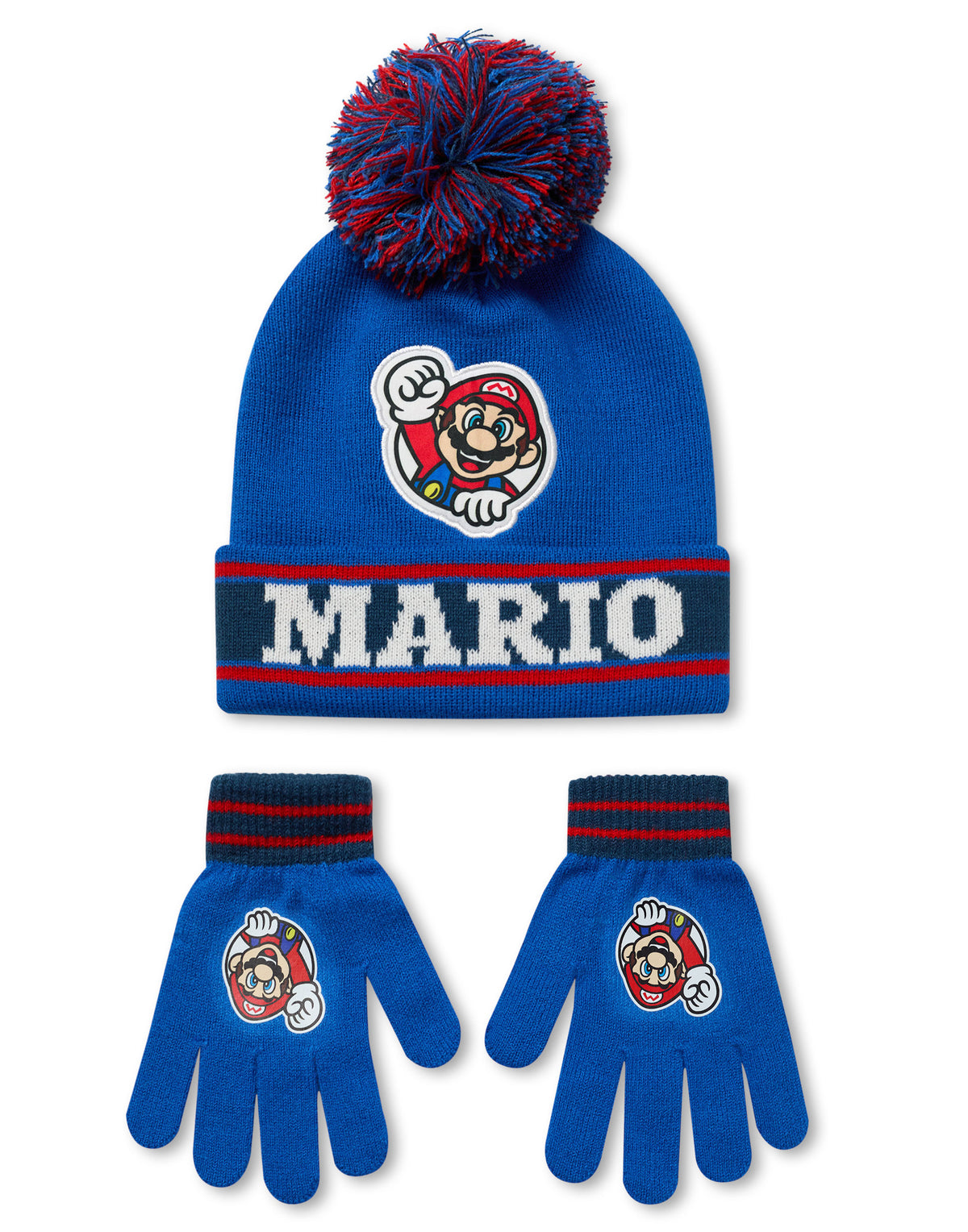 Nintendo Super Mario Boys Multicoloured Beanie and Gloves Set — Vanilla ...