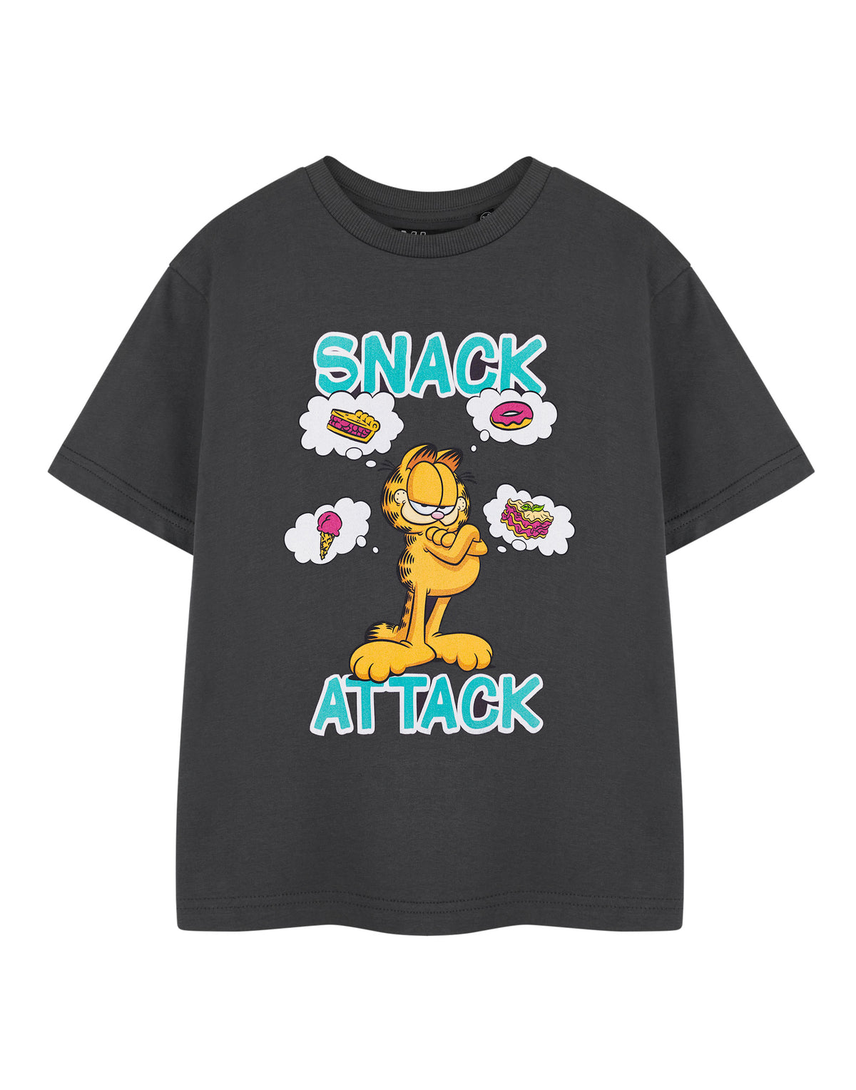 Garfield Snack Attack Boys Grey Short Sleeved T-Shirt — Vanilla Underground