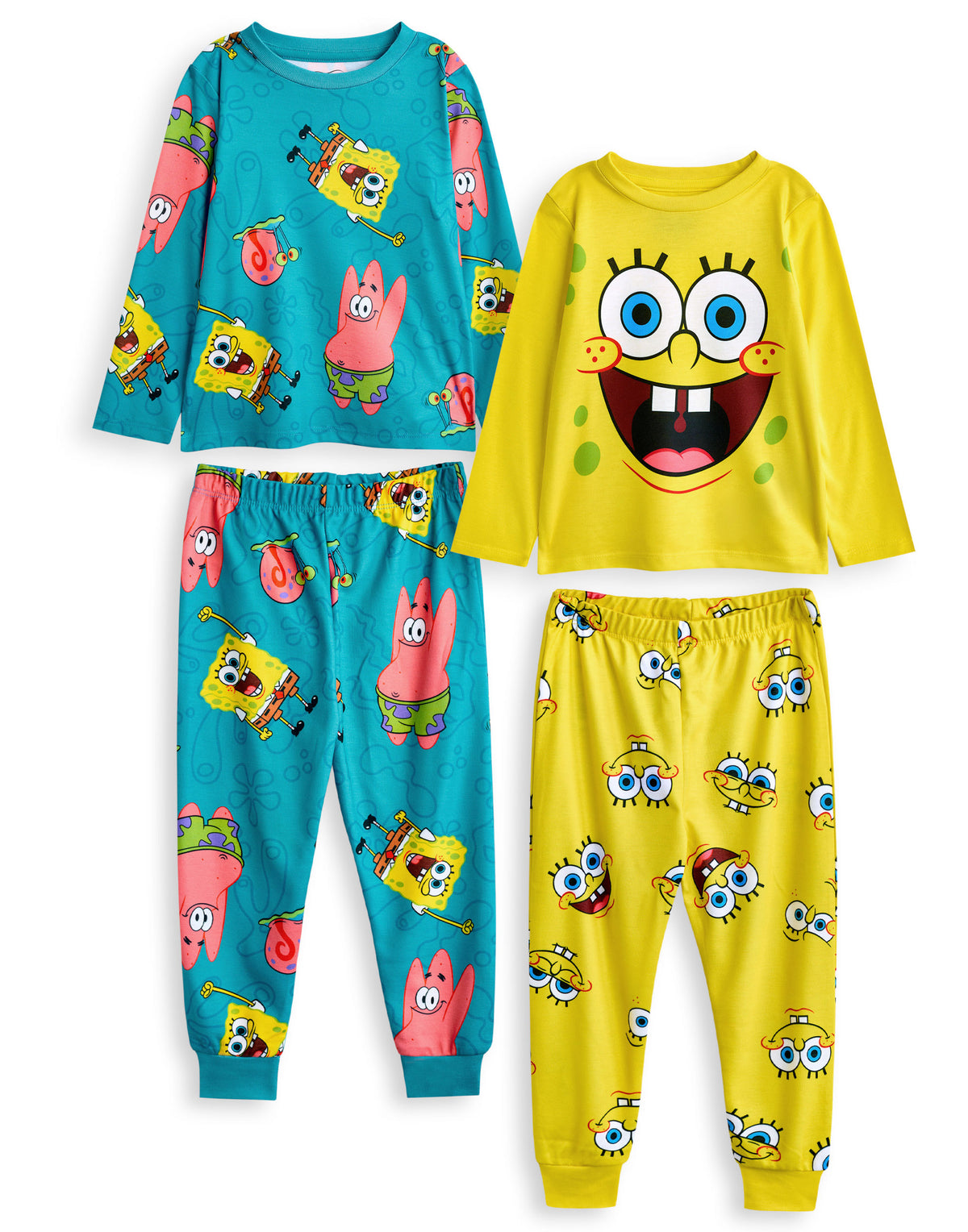 SpongeBob SquarePants Kids Pack of 2 Long Sleeve Long Leg Pyjamas ...