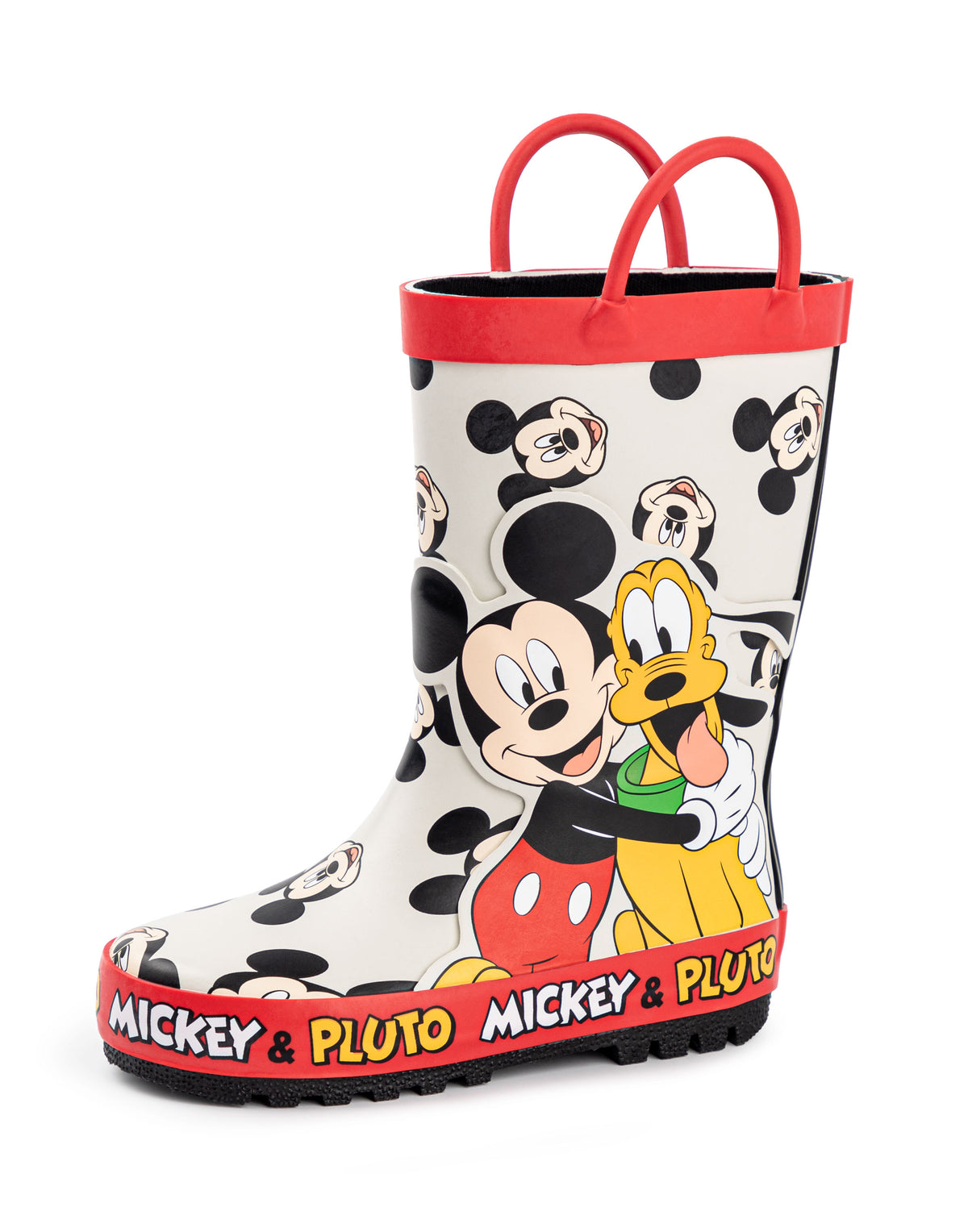 Disney Mickey & Pluto Boys Multicoloured Wellington Boots with Handles ...