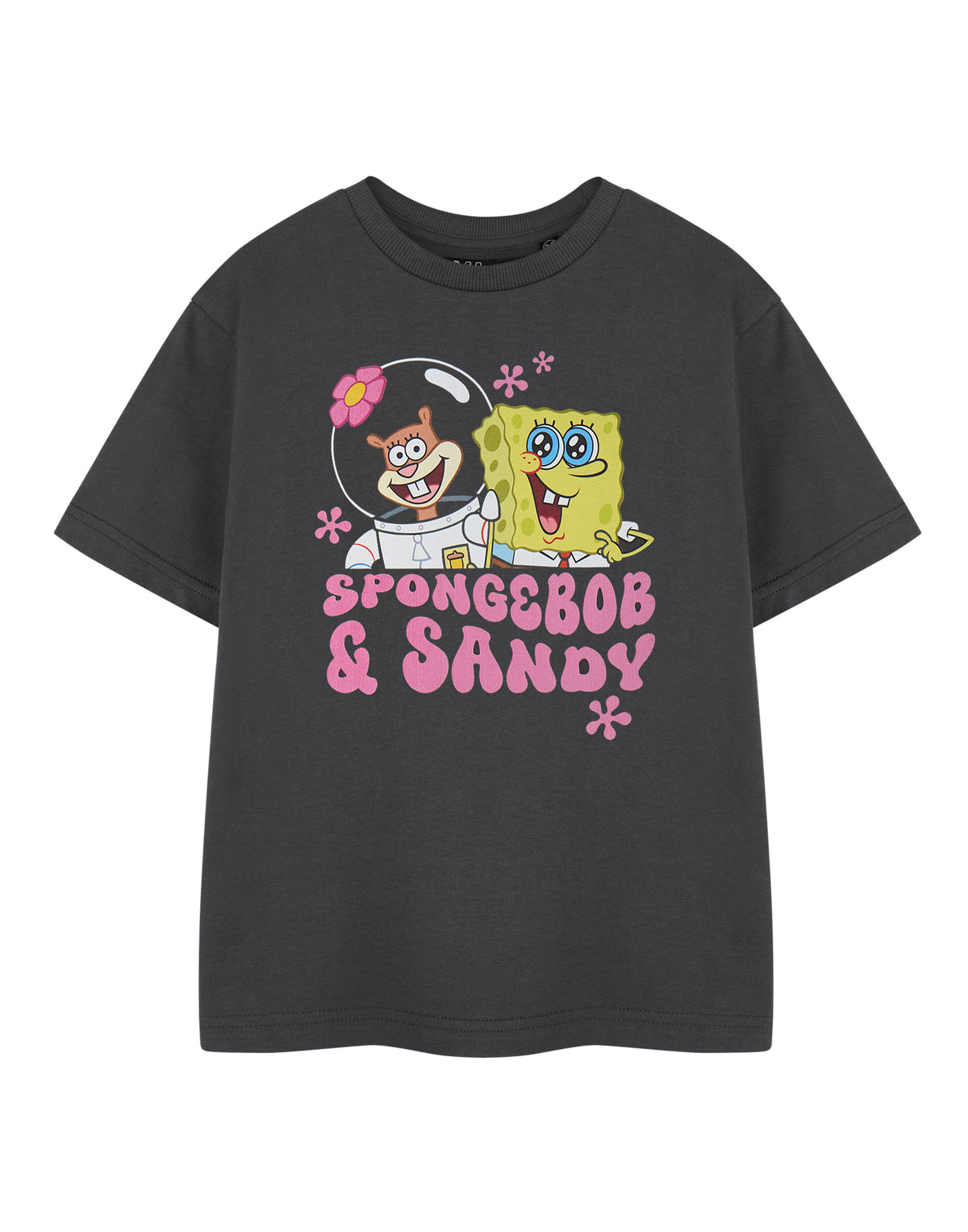 SpongeBob SquarePants & Sandy Girls Grey Short Sleeved T-Shirt ...