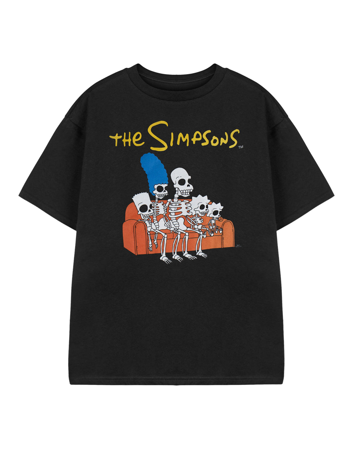 The Simpsons Skeleton Couch Boys Black Short Sleeved T-Shirt — Vanilla ...