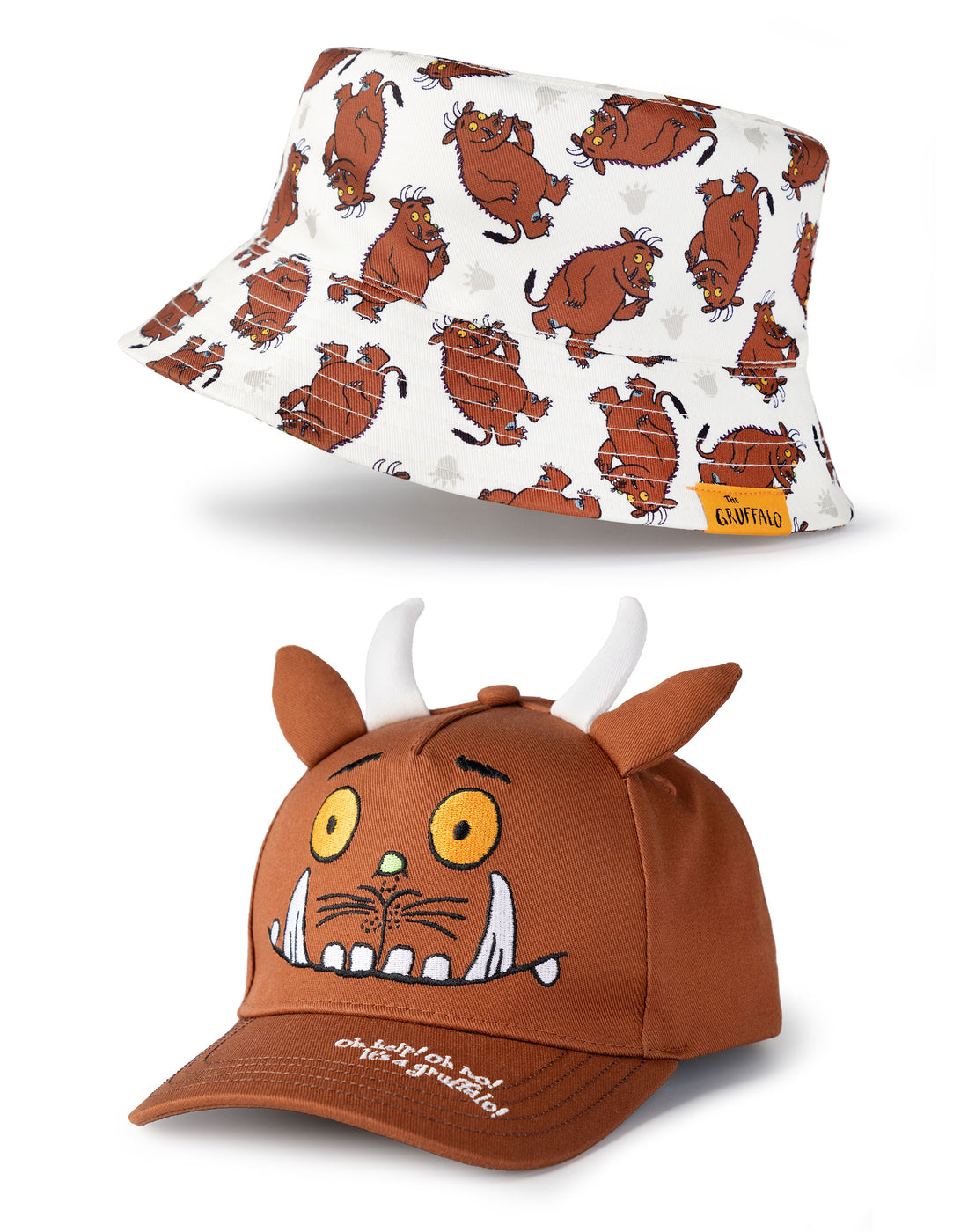 The Gruffalo Kids Brown Reversible Bucket Hat & Cap Set — Vanilla ...