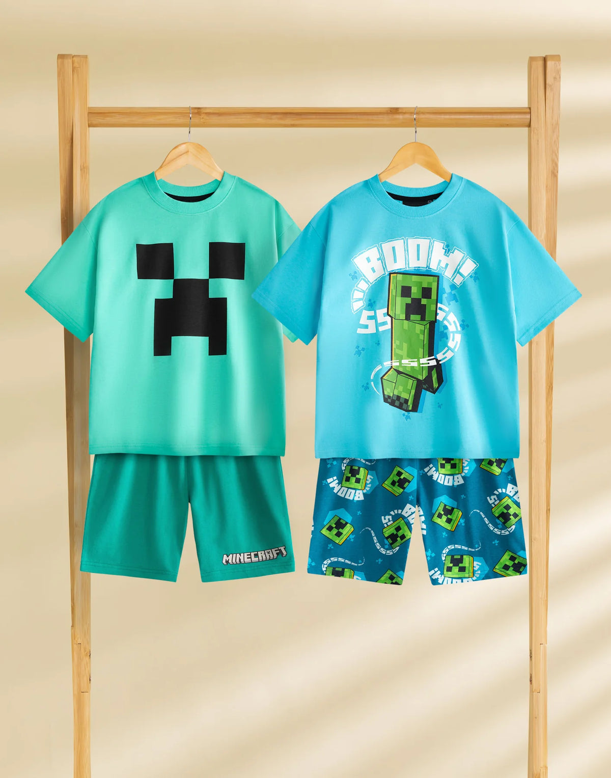 Minecraft Creeper Boys Multi-Pack of 2 Short Sleeve Short Leg Pyjama S ...