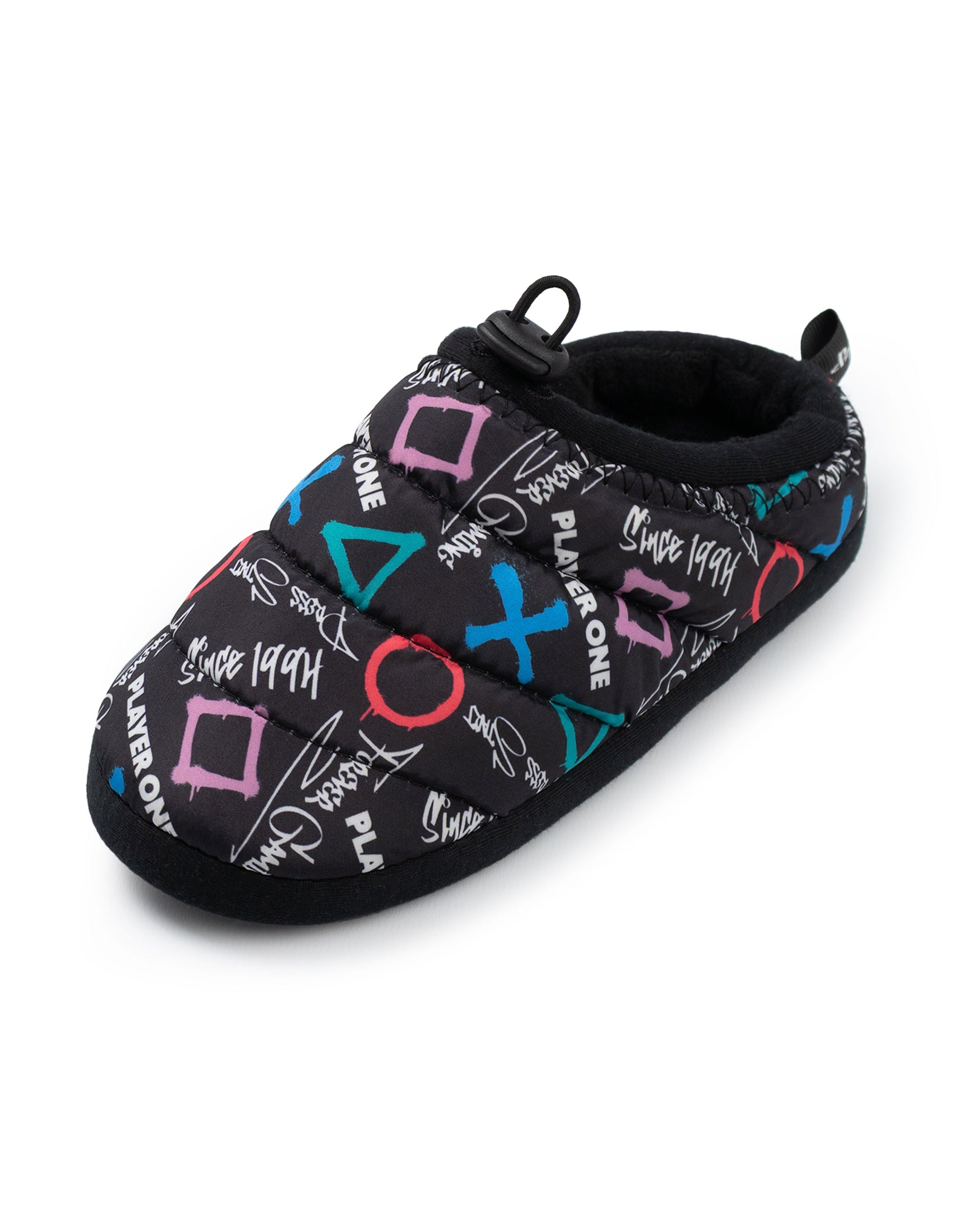 PlayStation Controller Symbols Boys Black Slip On Loafer Slippers ...