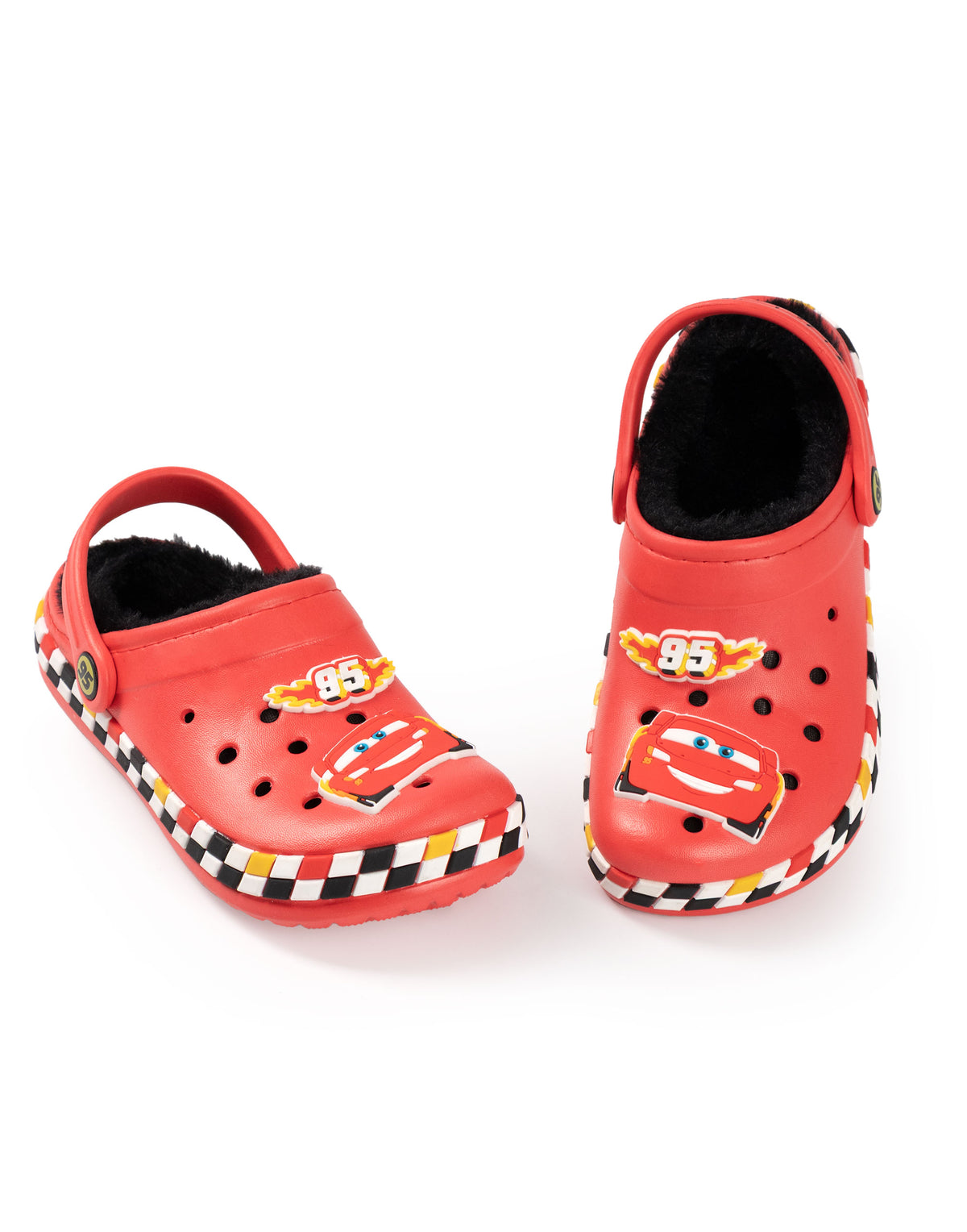 Disney Pixar Cars Lightning McQueen Boys Red Fur Lined Clogs — Vanilla ...
