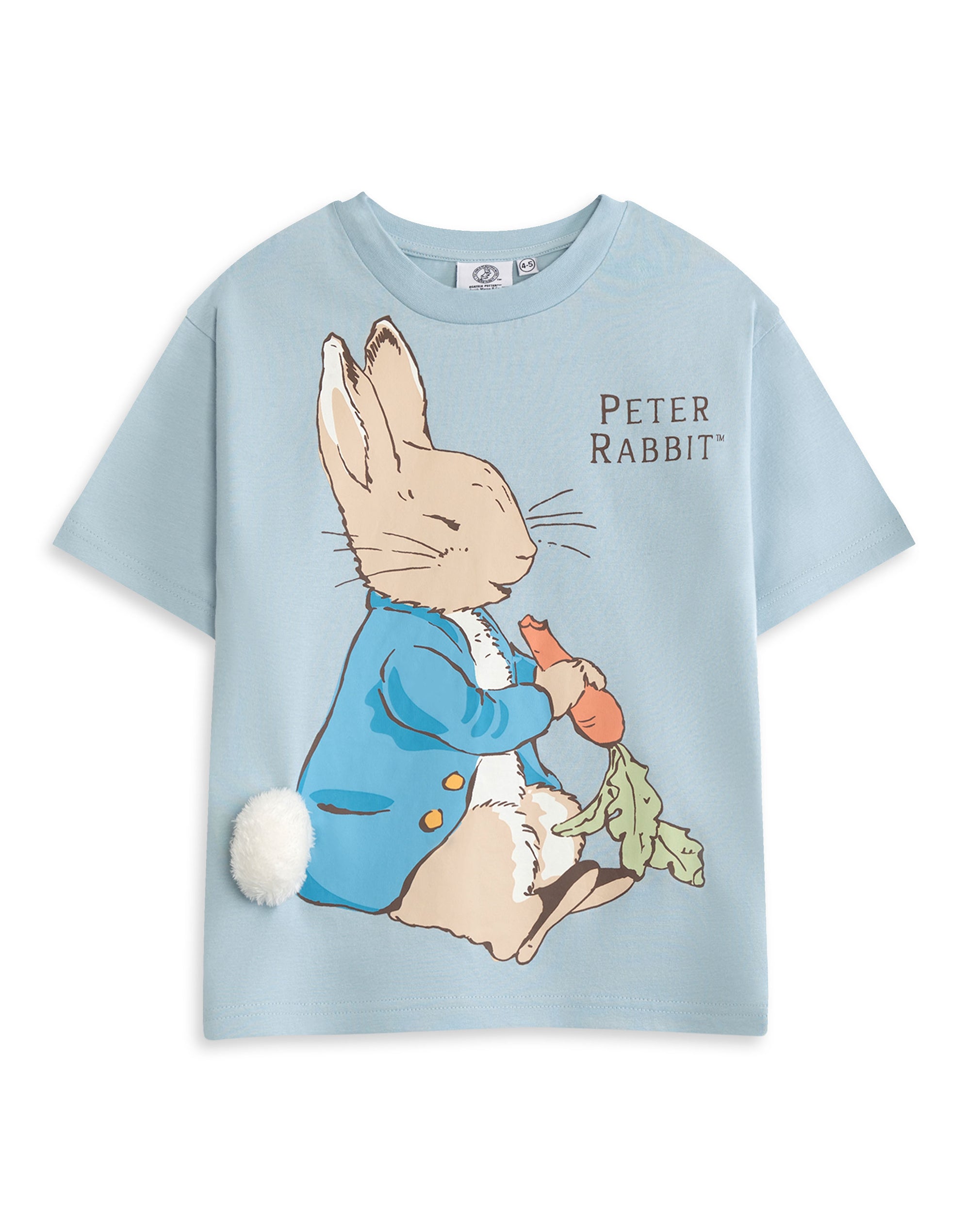 Peter Rabbit Character Unisex Kids Blue Short Sleeved T-Shirt — Vanilla ...