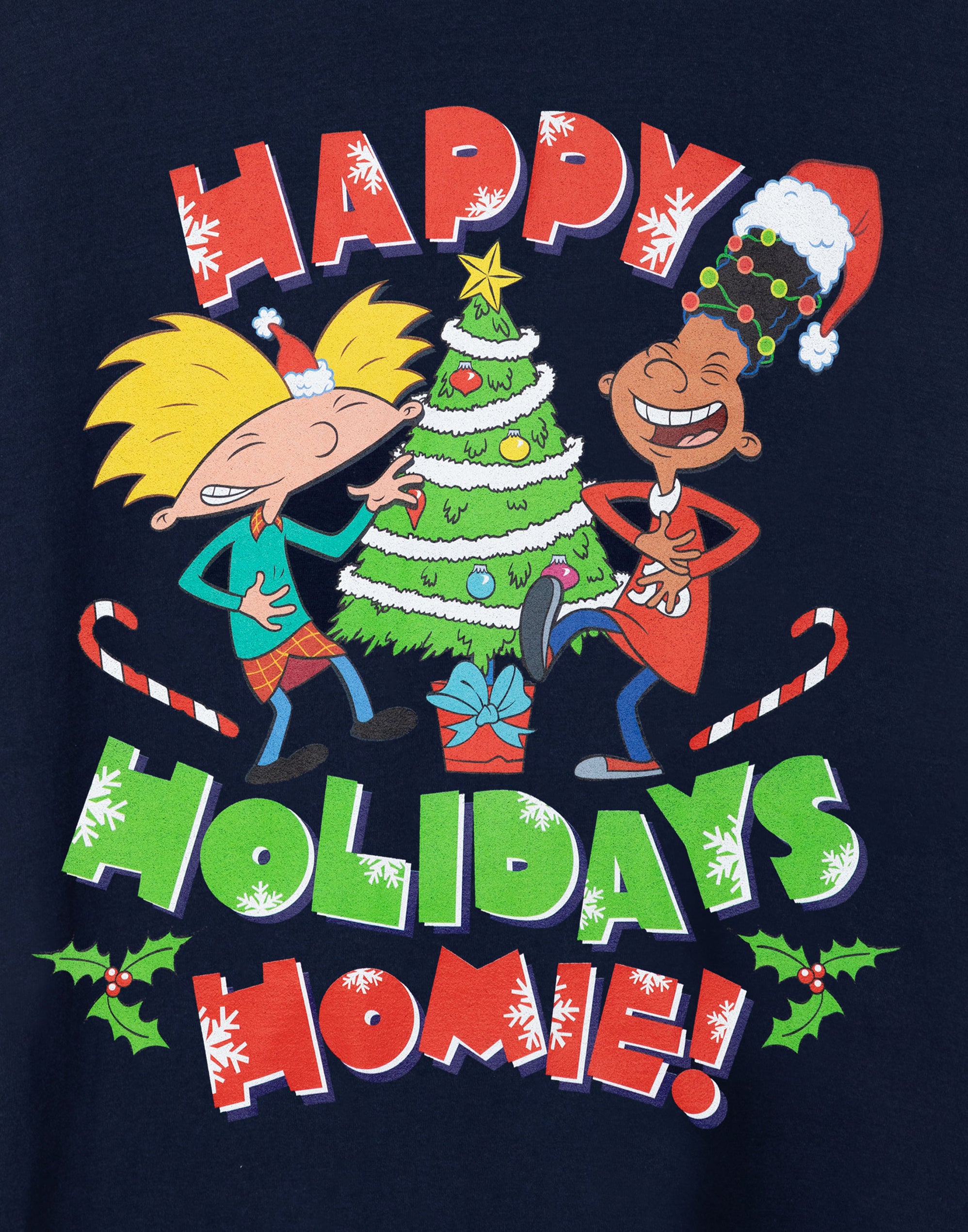 Hey Arnold! Happy Holidays Homie Christmas Mens Navy T-Shirt — Vanilla ...