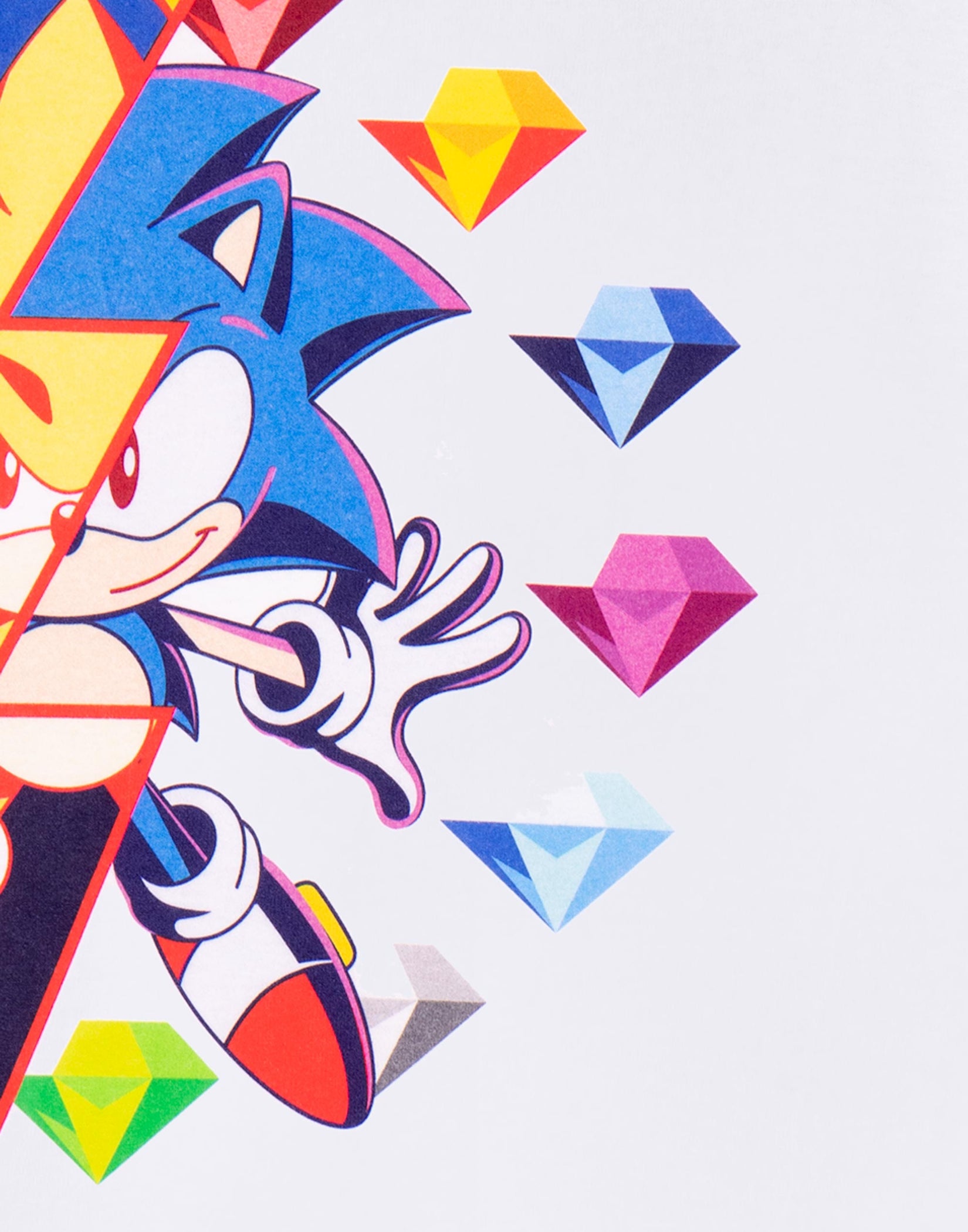 Sonic The Hedgehog Super Sonic Diamonds Mens White Short Sleeved T-Shi ...