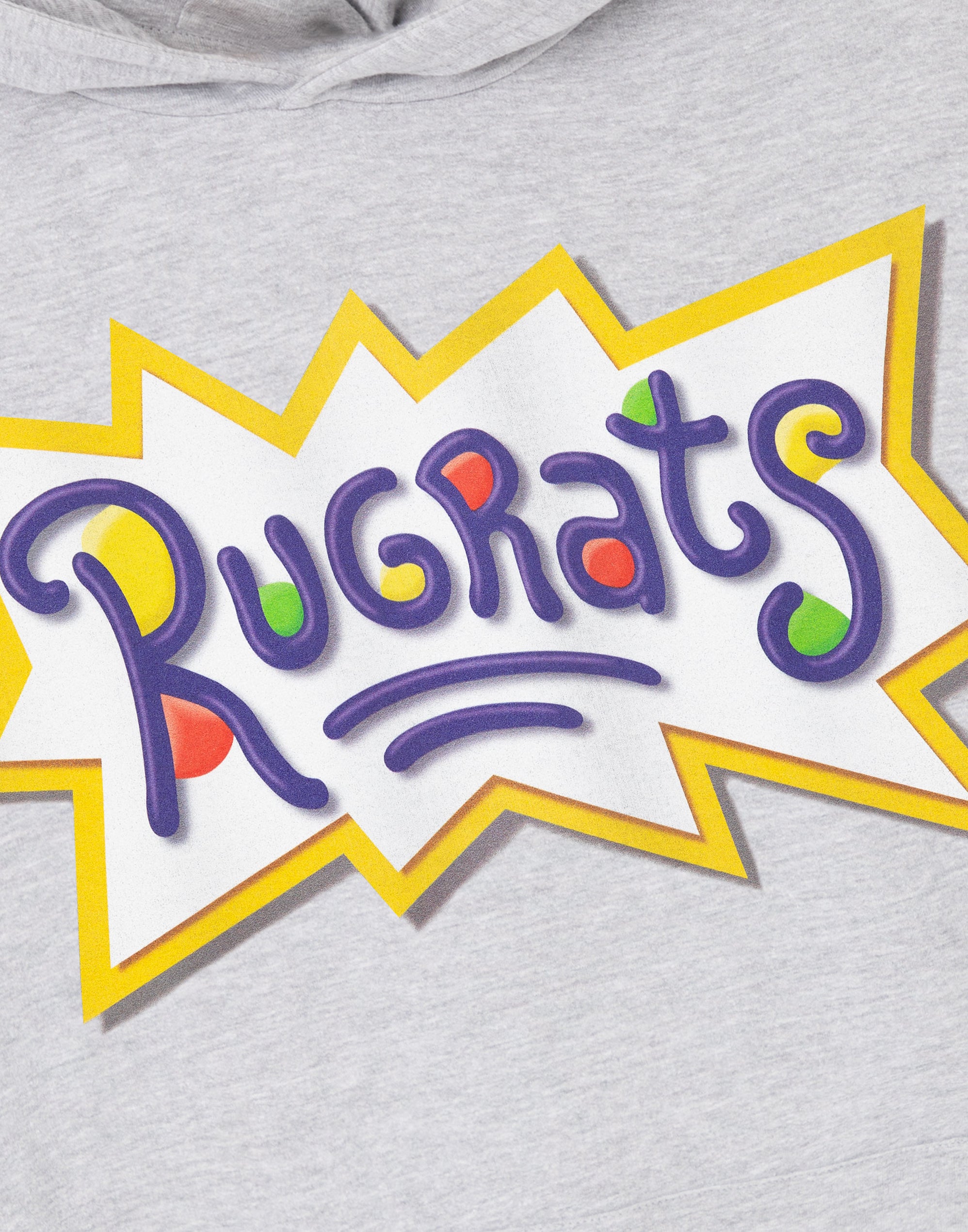 Rugrats Classic Logo Adults Grey Marl Hoodie — Vanilla Underground