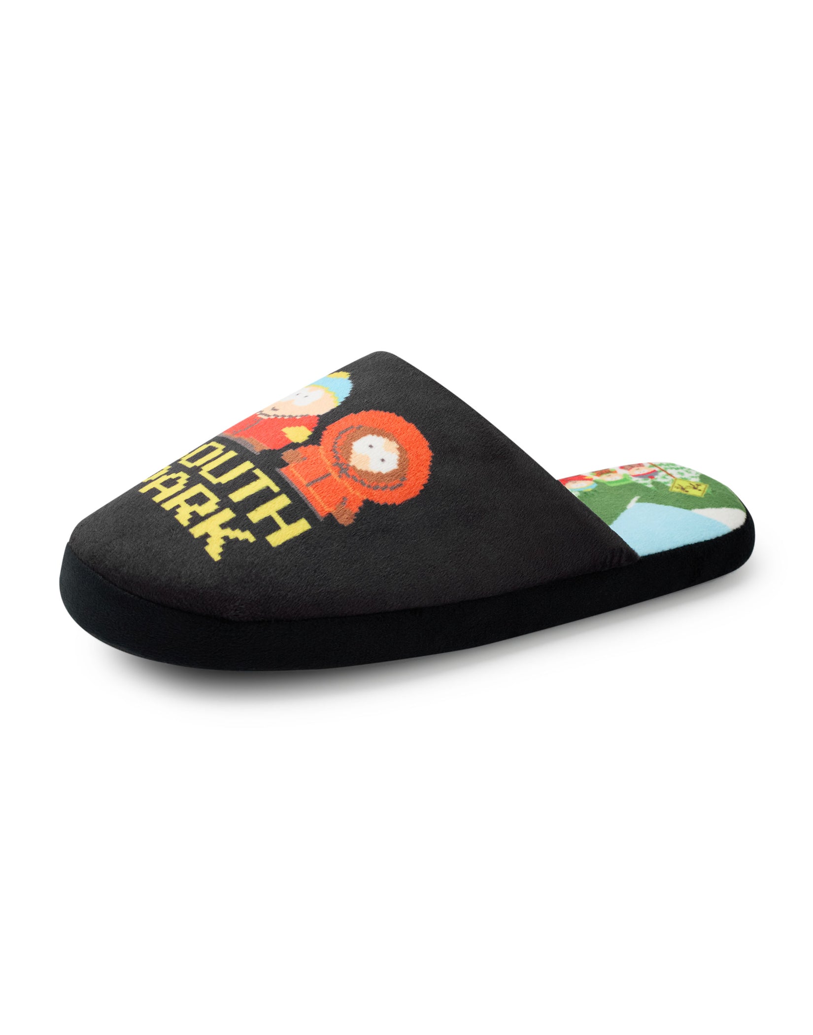 South Park Pixel Scene Mens Black Mule Slippers — Vanilla Underground