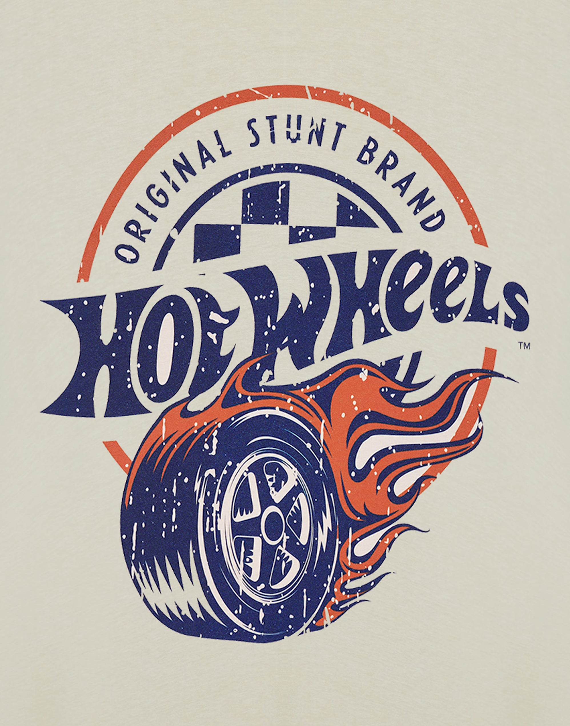 Hot Wheels Original Stunt Brand Mens Beige Short Sleeved T-Shirt ...