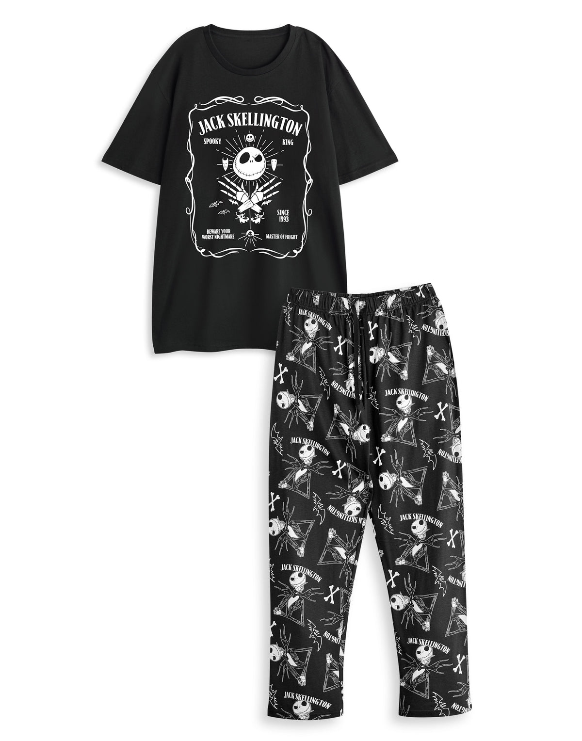 Disney The Nightmare Before Christmas Jack Skellington Mens Pyjamas ...