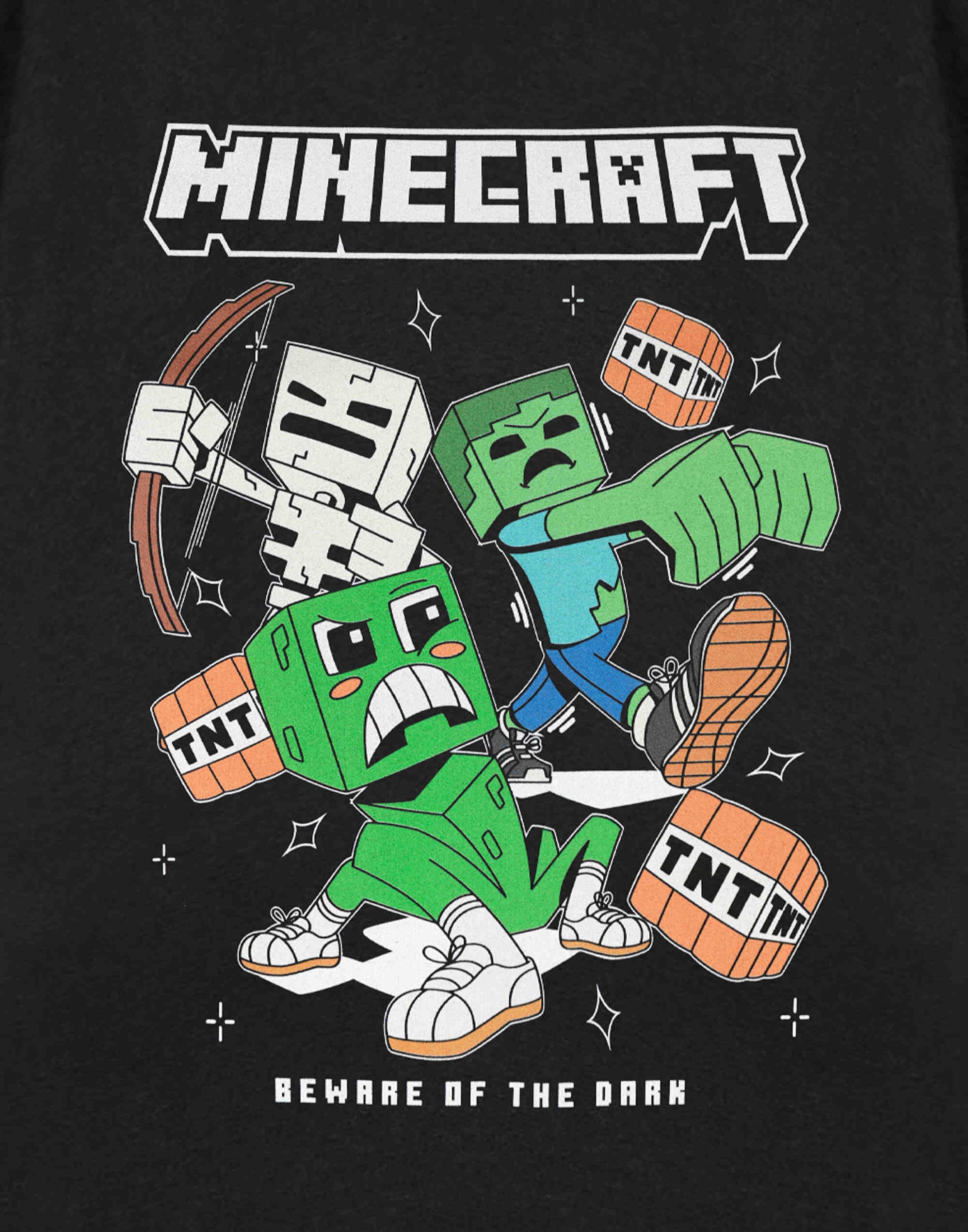 Minecraft Beware Of The Dark Mens Black Short Sleeved T-Shirt — Vanilla ...