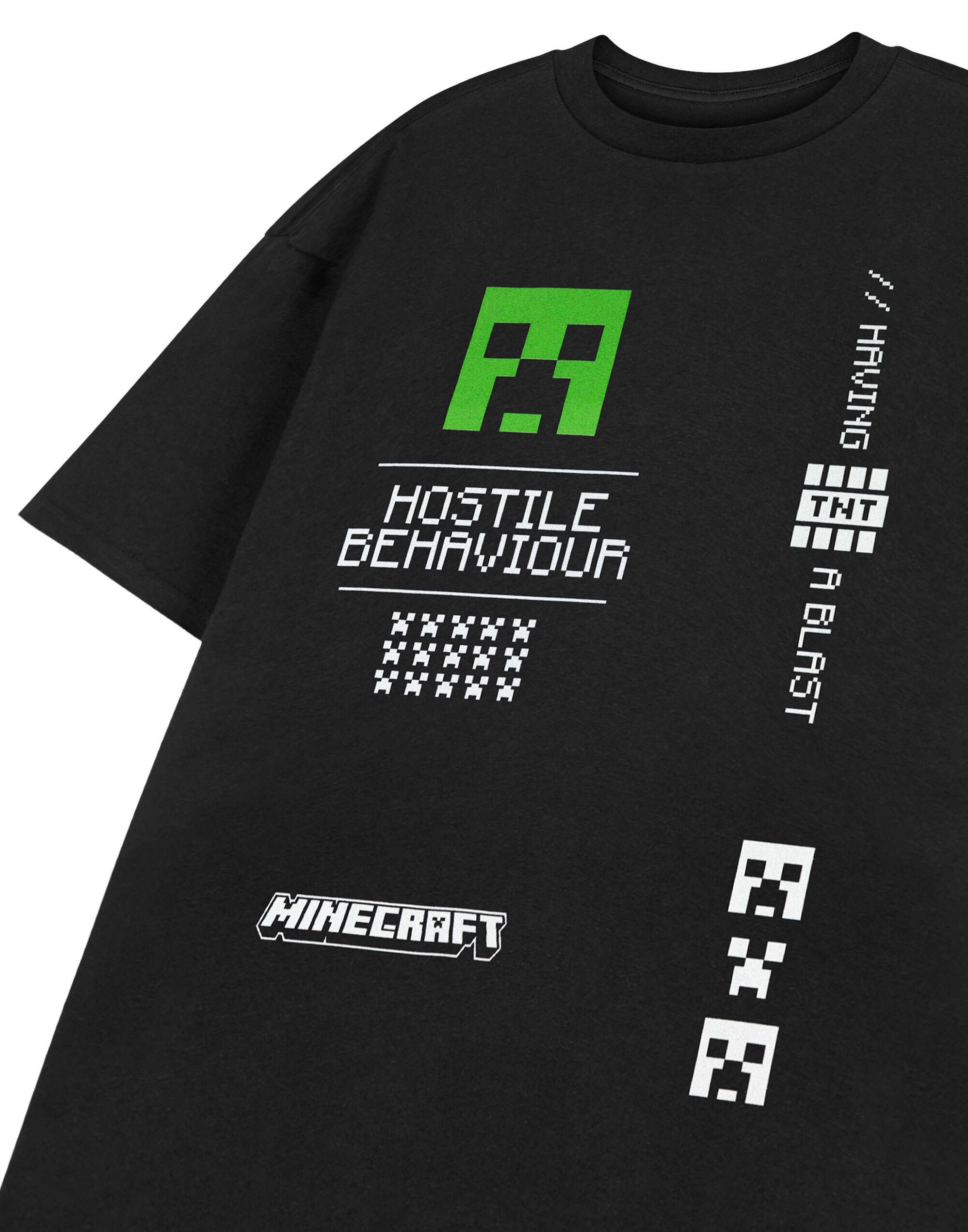 Minecraft Hostile Behaviour Mens Black Short Sleeved T-Shirt — Vanilla ...