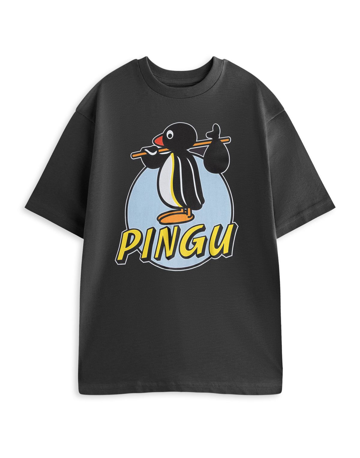 Pingu Retro Unisex Grey Short Sleeved T-Shirt — Vanilla Underground