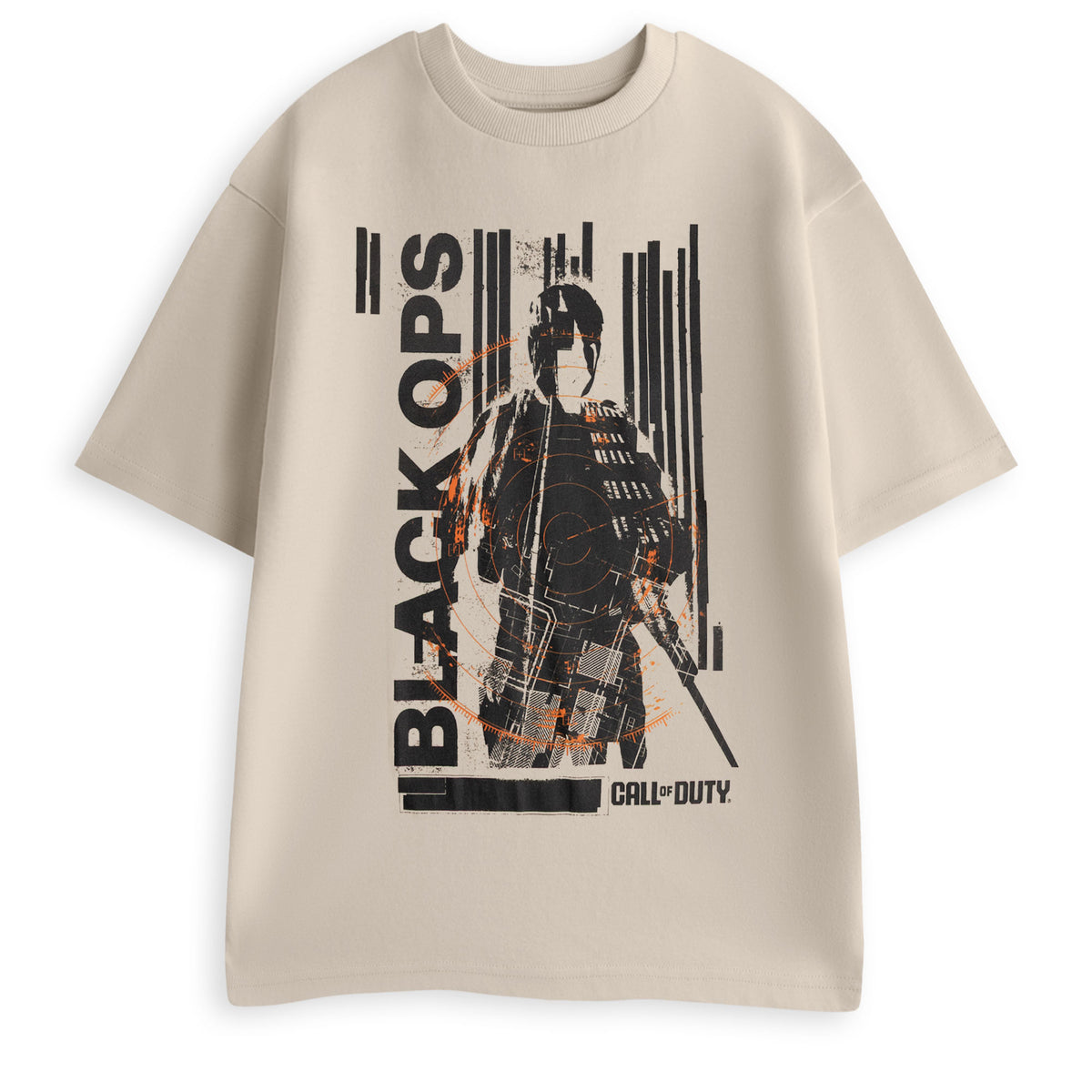 Call of Duty Black Ops Target Mens Beige Short Sleeved T-Shirt ...