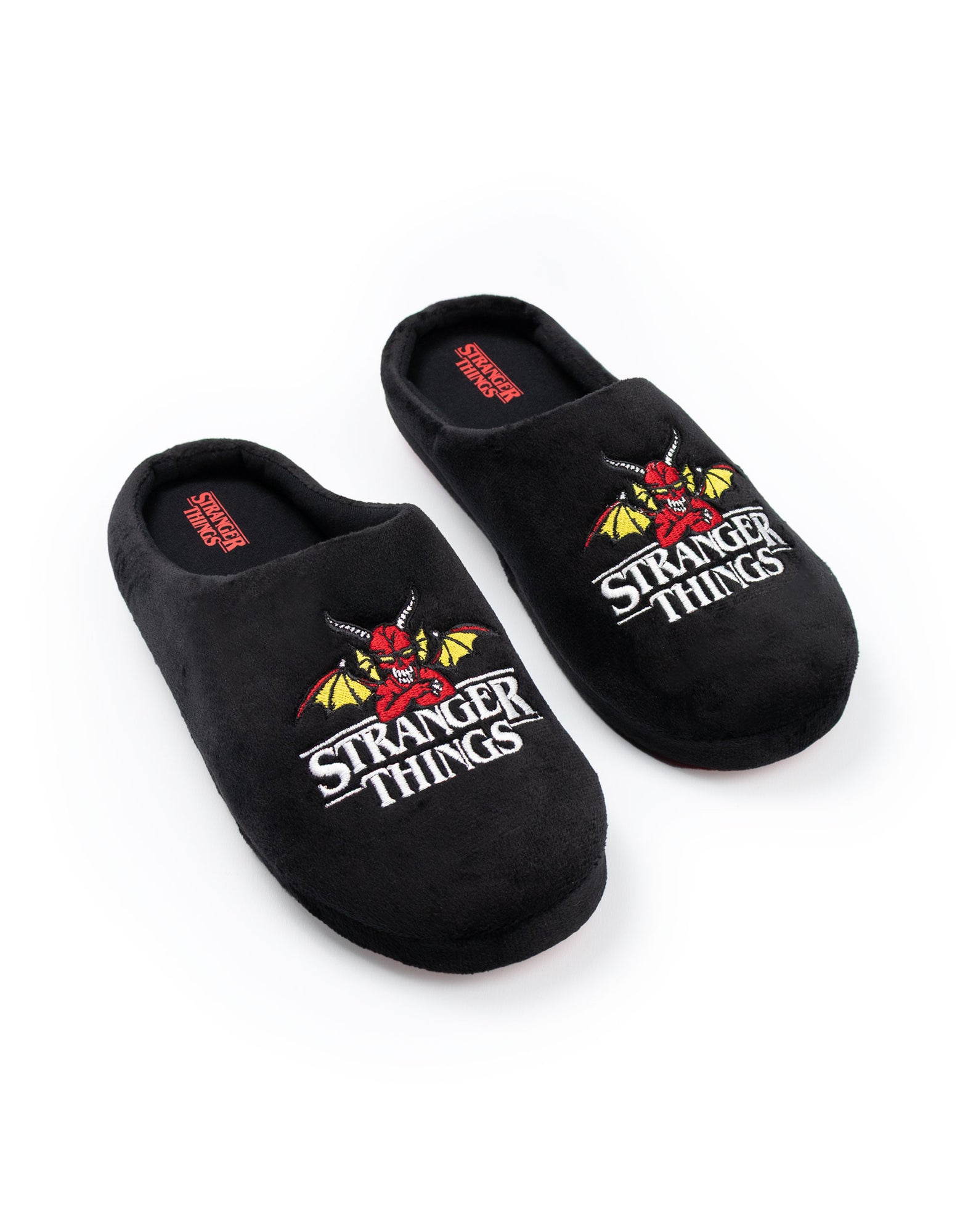 Stranger Things Logo Unisex Black Mule Slippers — Vanilla Underground