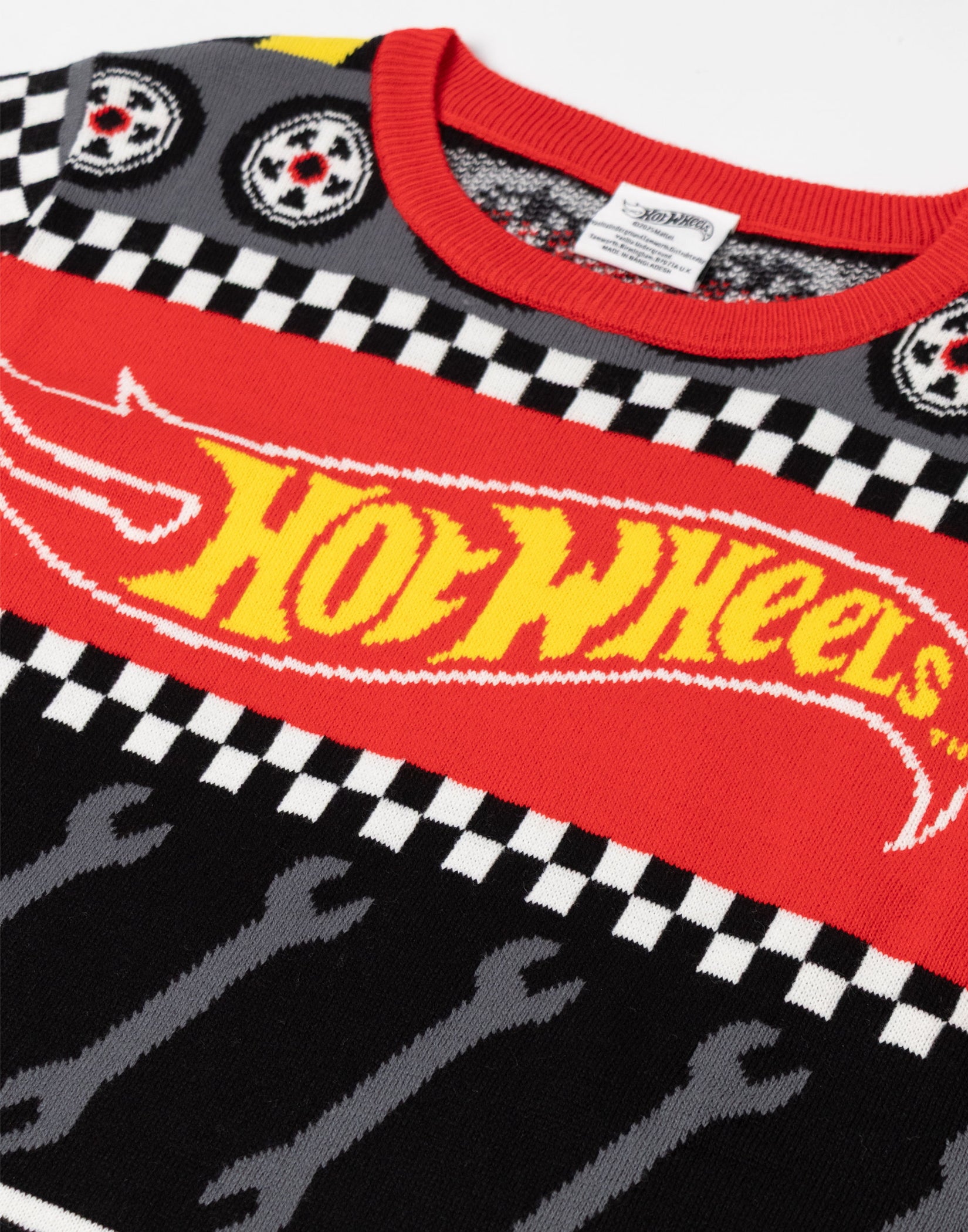 Hot Wheels Tyre & Spanner Fairisle Mens Multicoloured Christmas Jumper ...