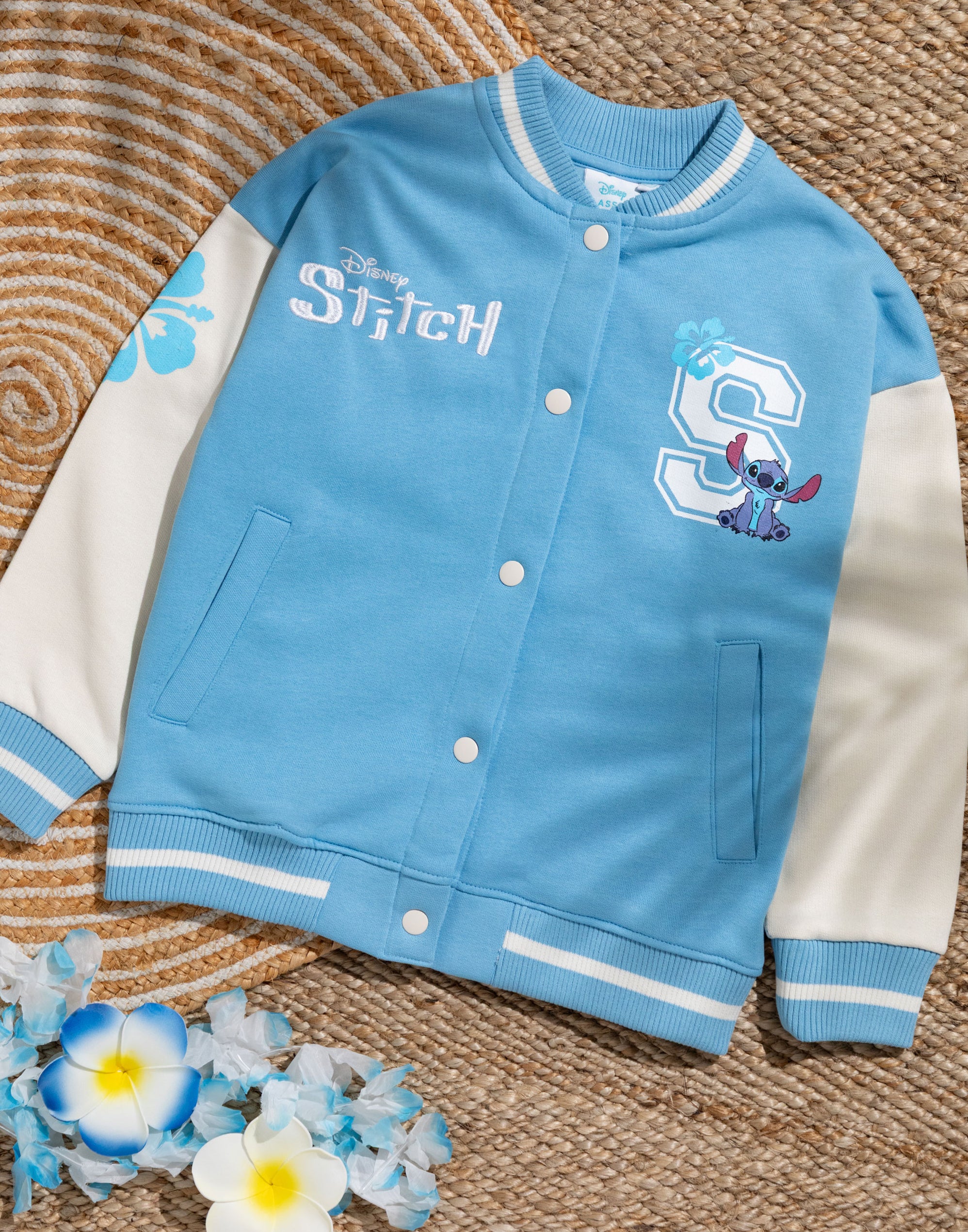 Disney Lilo & Stitch Girls Blue Varsity Jacket — Vanilla Underground