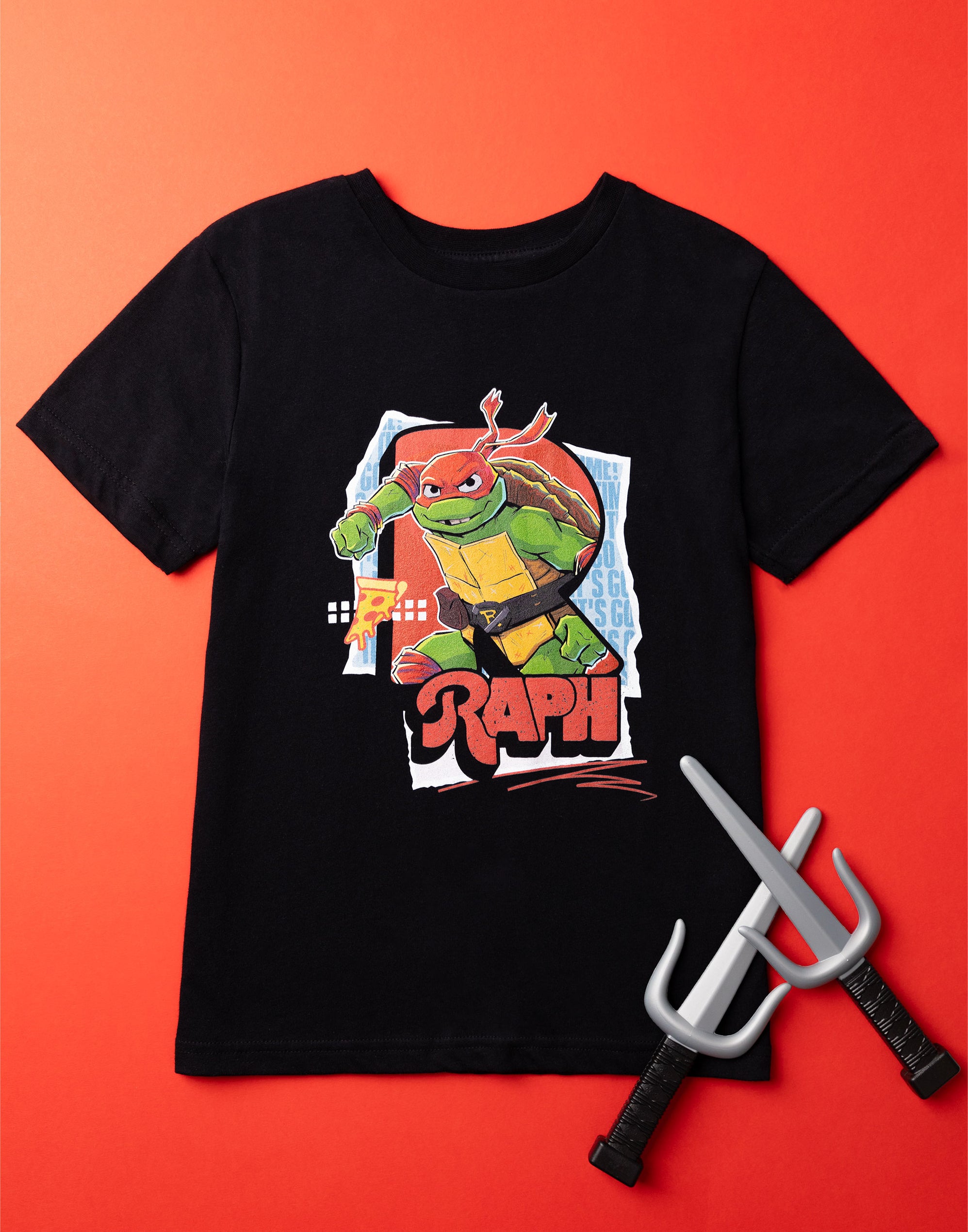 Teenage Mutant Ninja Turtles Boys Raph Black Short Sleeved T-Shirt ...