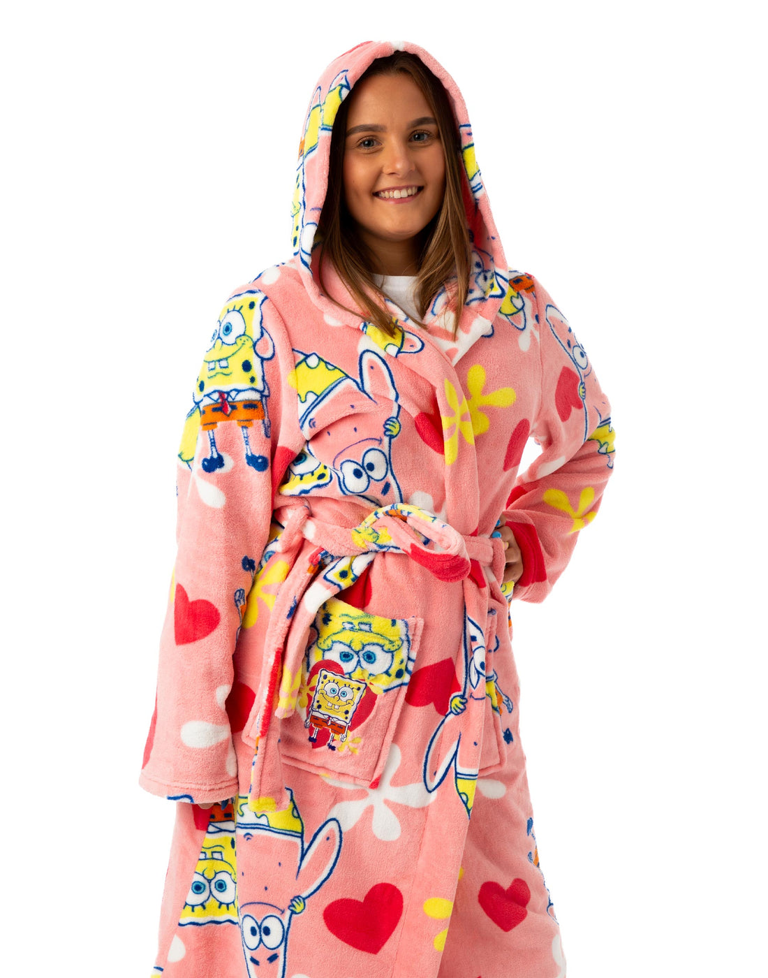 SpongeBob SquarePants Women's Pink Hooded Bathrobe — Vanilla Underground