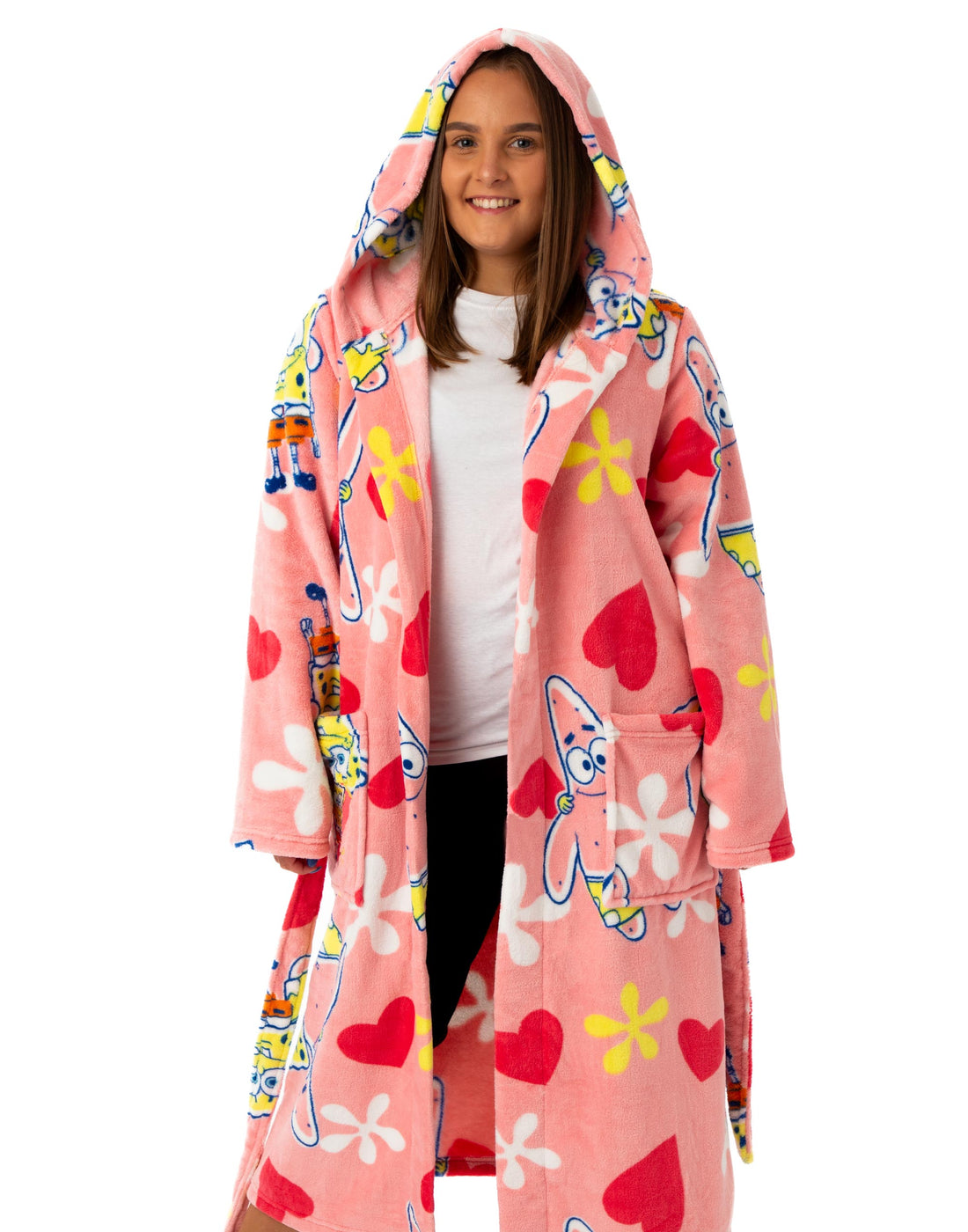 SpongeBob SquarePants Women's Pink Hooded Bathrobe — Vanilla Underground