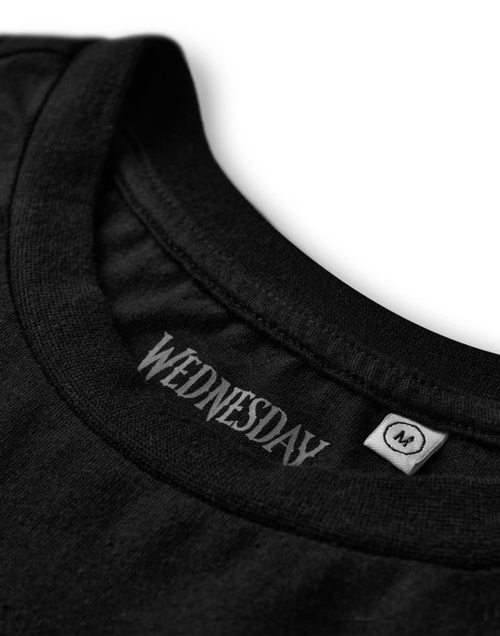 Wednesday Logo & Crest Womens Black Short Sleeved T-Shirt — Vanilla ...