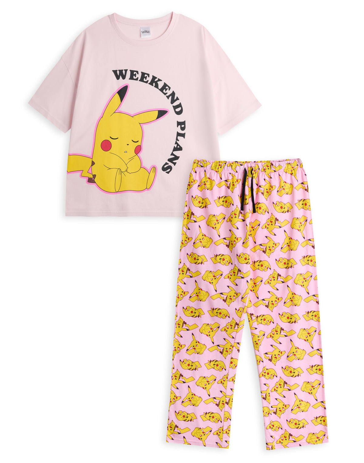 Pokemon Pikachu Womens Pink Short Sleeve Long Leg Pyjama Set — Vanilla ...