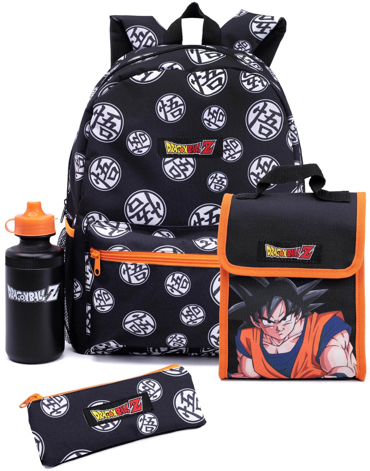 Dragon Ball Z Goku Boys Black 4 Piece Backpack Set — Vanilla Underground