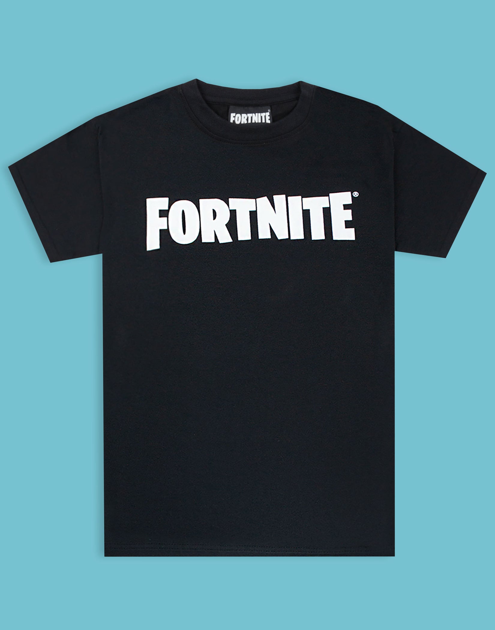 Fortnite Logo Print Boys Black Short Sleeved T-Shirt — Vanilla Underground