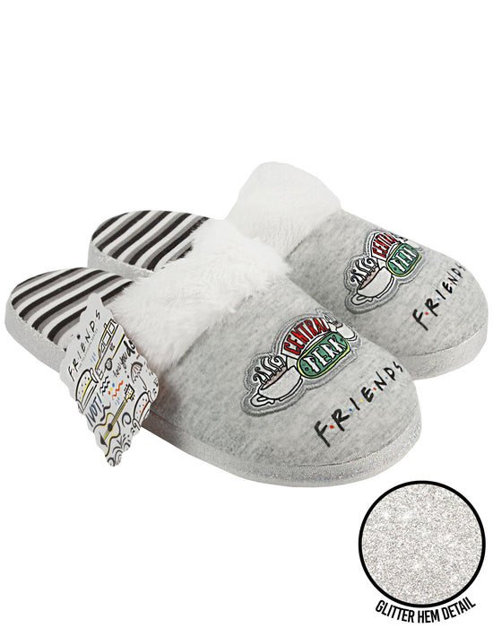 Friends Central Perk Graphic Girls Grey Mule Slippers — Vanilla Underground